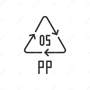 PP 05 Recycling Code Symbol. Plastic Recycling Vector Polypropylene ...
