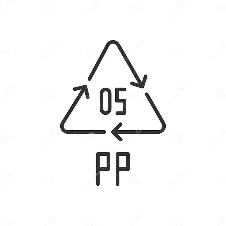 PP 05 Recycling Code Symbol. Plastic Recycling Vector Polypropylene ...