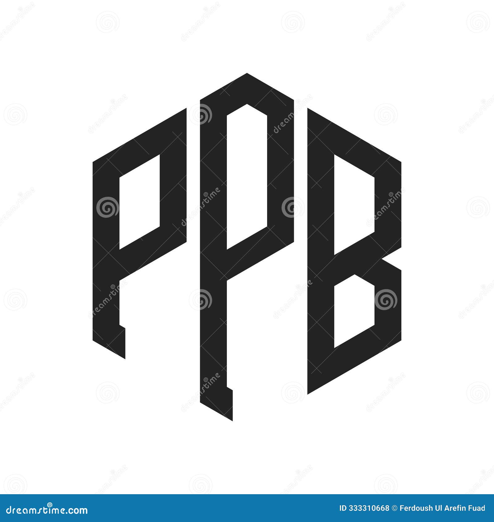 PPB Logo Design. Initial Letter PPB Monogram Logo Using Hexagon Shape ...