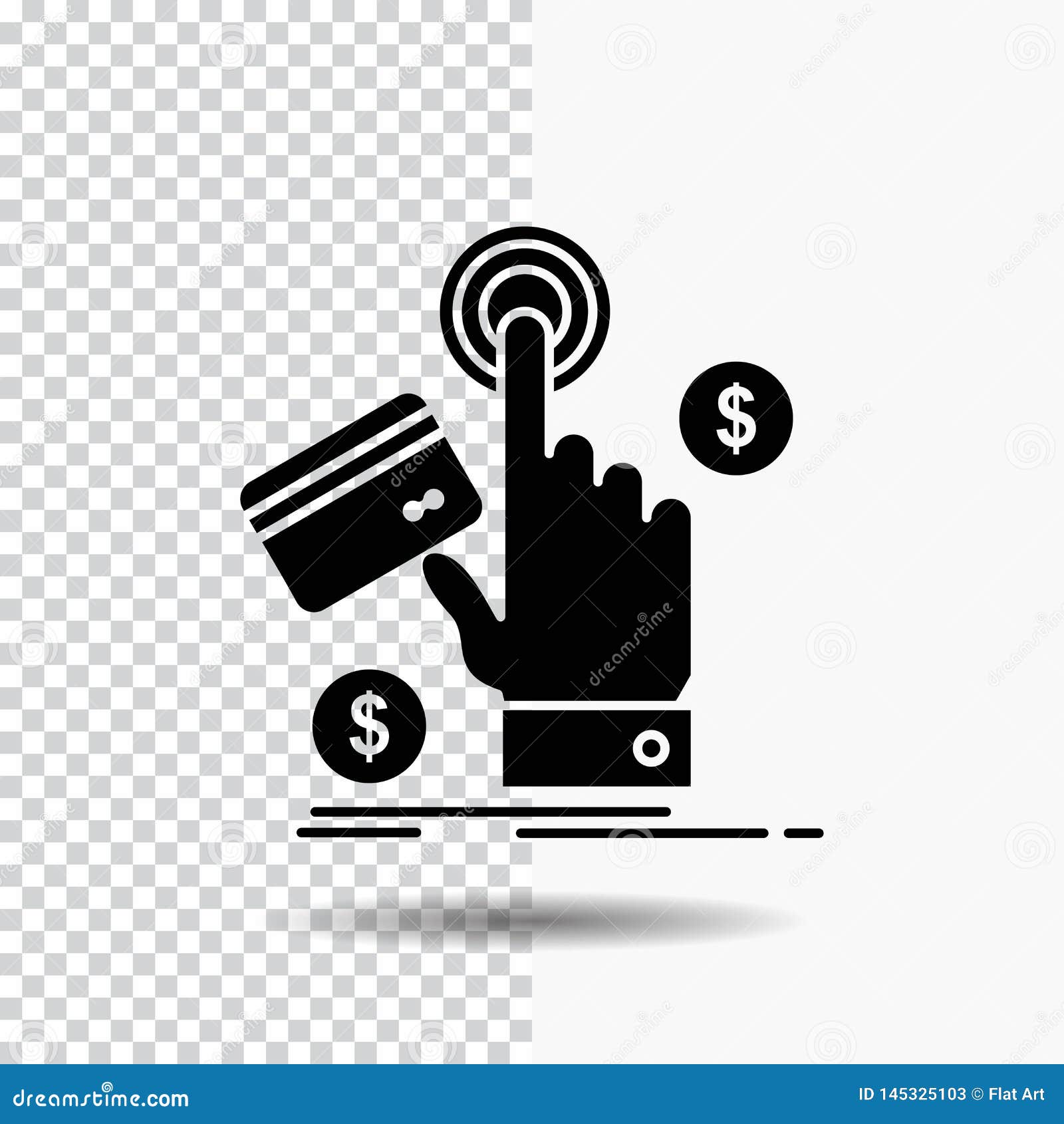 Ppc, Click, Pay, Payment, Web Glyph Icon on Transparent Background ...