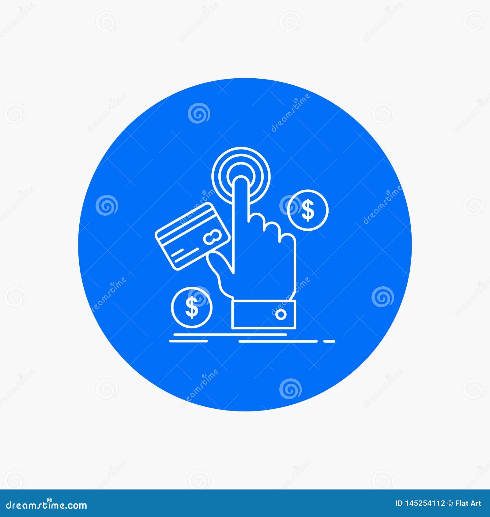 Ppc, Click, Pay, Payment, Web White Line Icon in Circle Background ...