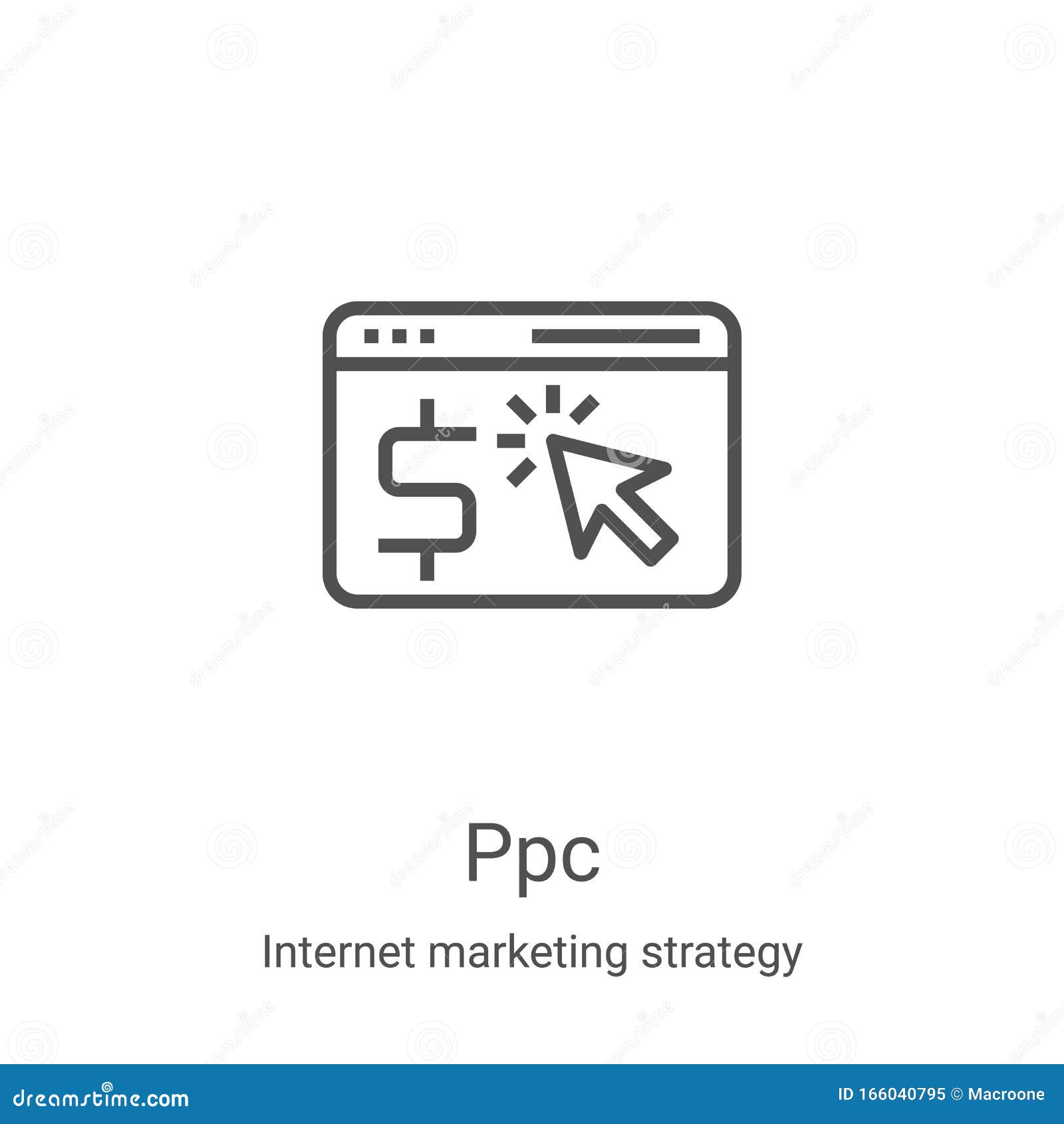 Ppc Icon Vector from Internet Marketing Strategy Collection. Thin Line ...