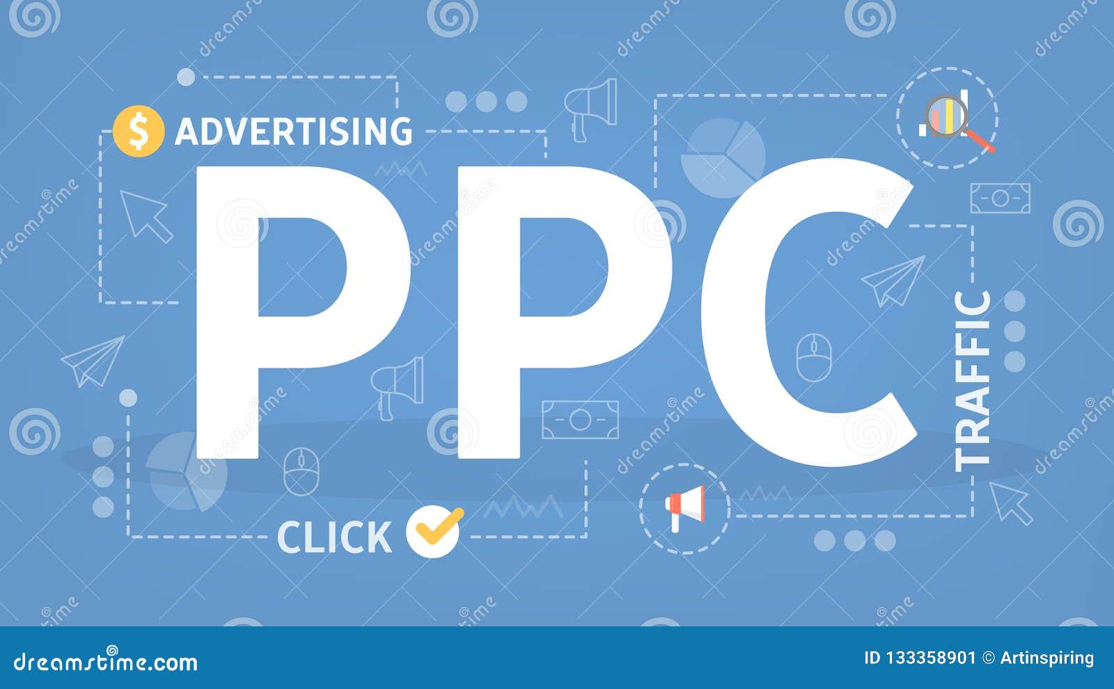 PPC Pay Per Click Advertising in the Internet Stock Vector ... PPC Pay Per Click Advertising in the Internet Stock Vector ...
