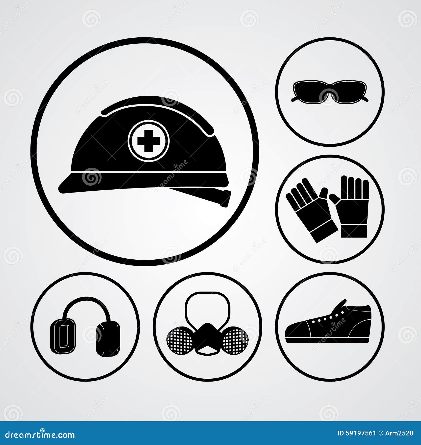 Ppe stock vector. Illustration of protect, head, glasses - 59197561