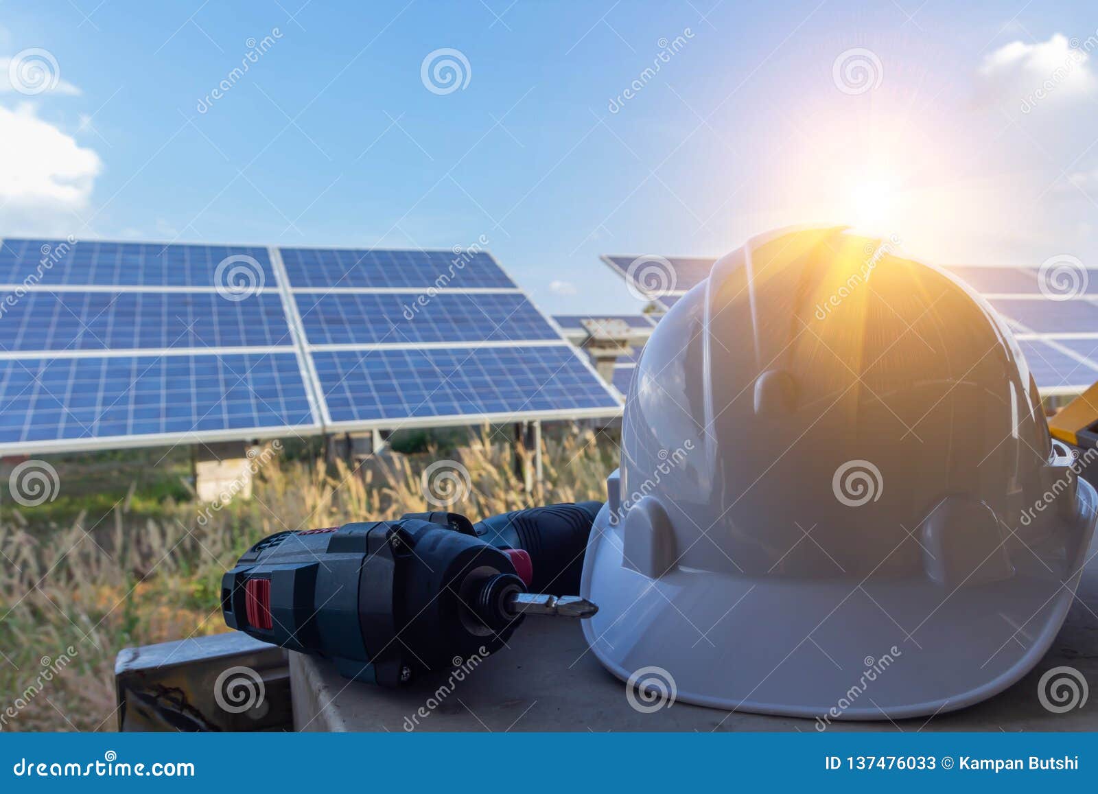 PPE and Equipment for Maintenance Solar Systems Stock Image - Image of ...