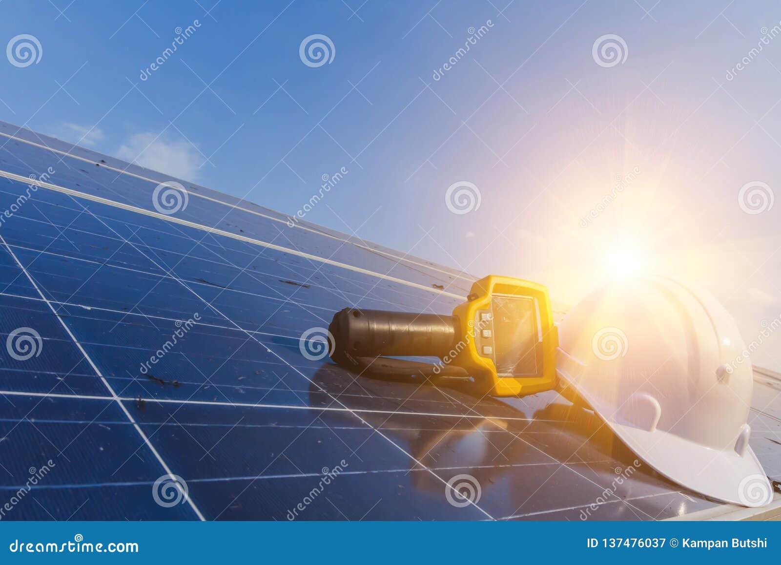 PPE and Equipment for Maintenance Solar Systems Stock Image - Image of ...