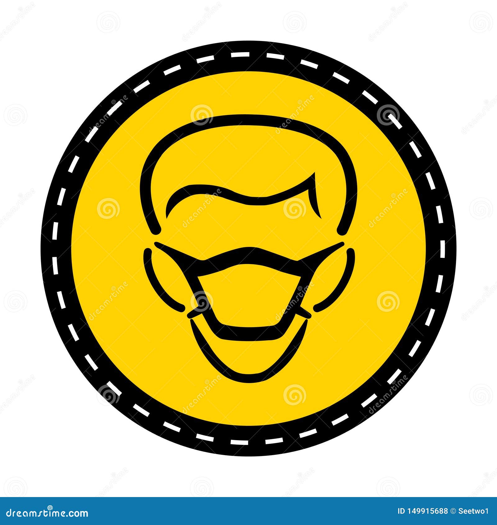 Ppe Icon Wear Mask Symbol Sign Isolate On White Background Vector