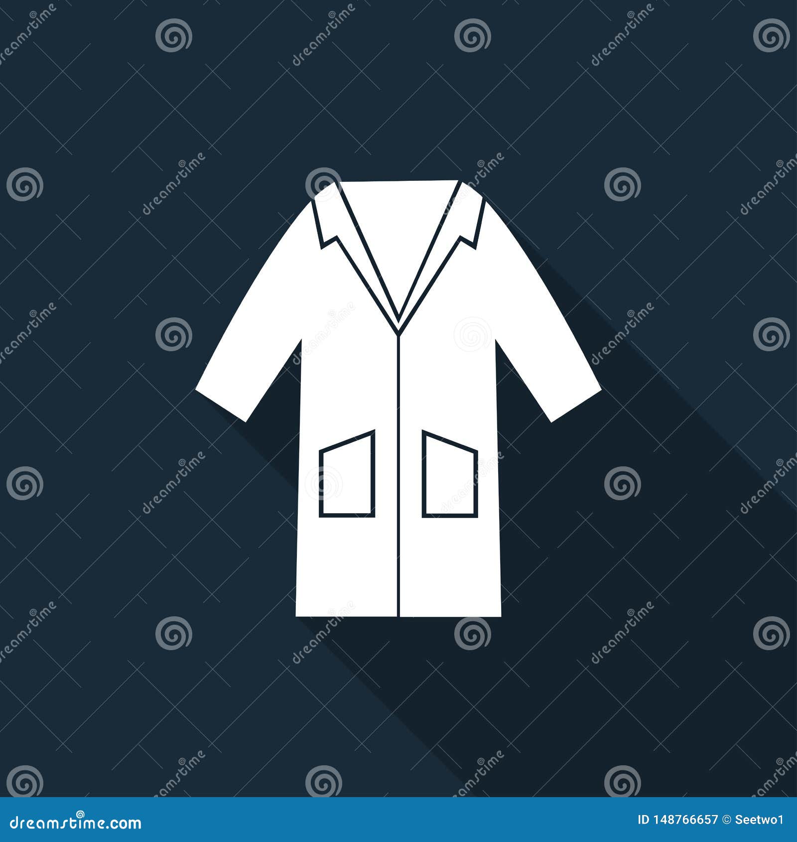 PPE Icon.Wear Smock Symbol Sign Isolate on Black Background,Vector ...