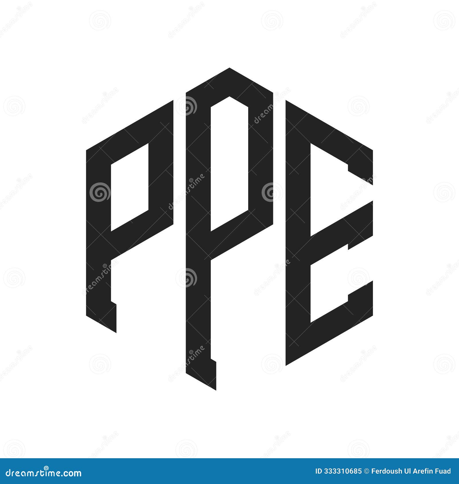 PPE Logo Design. Initial Letter PPE Monogram Logo Using Hexagon Shape ...