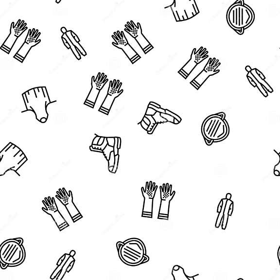 Ppe Protective Safety Kit Seamless Pattern Vector Stock Illustration ...