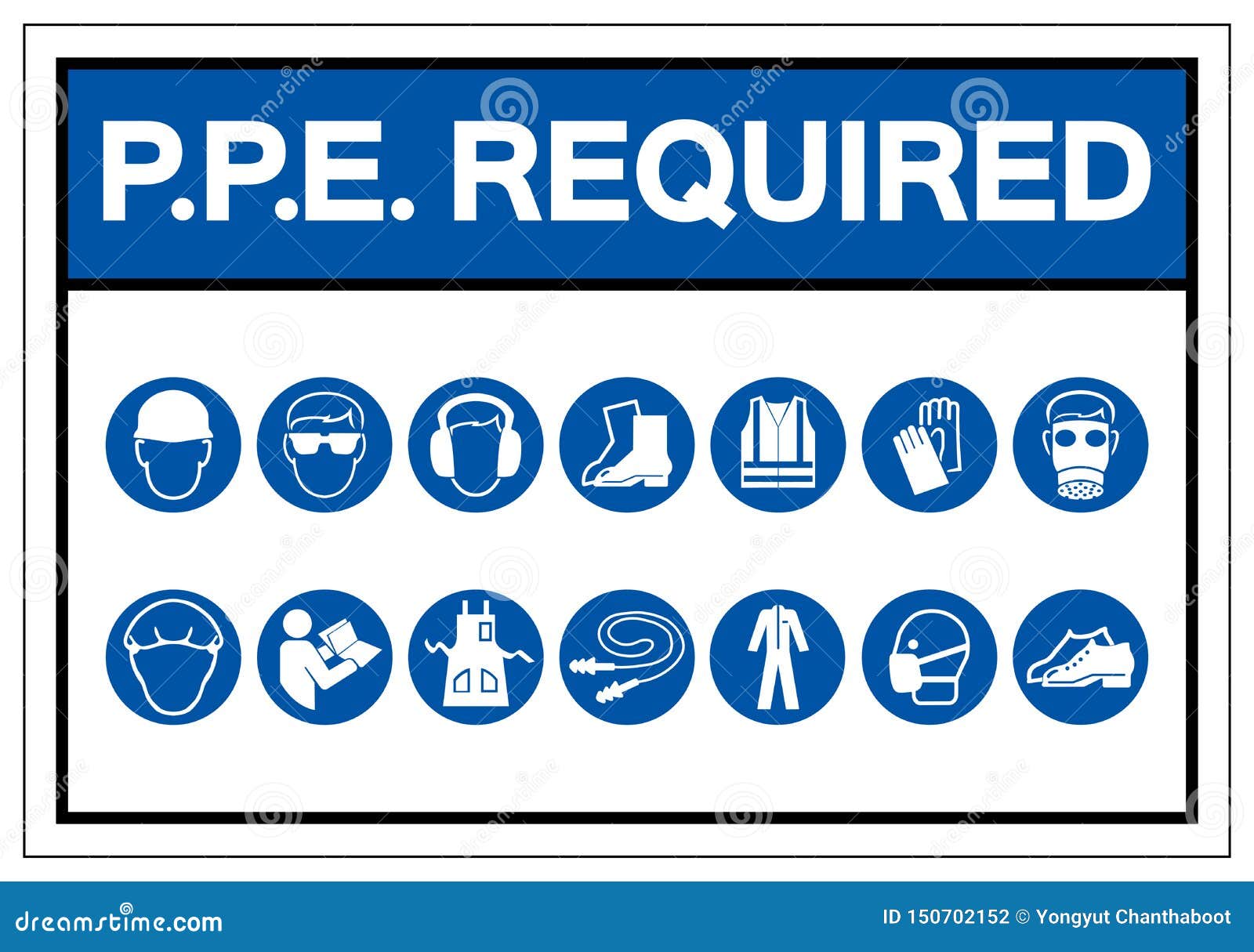 PPE Required Symbol Sign ,Vector Illustration, Isolate on White ... PPE Required Symbol Sign ,Vector Illustration, Isolate on White ...