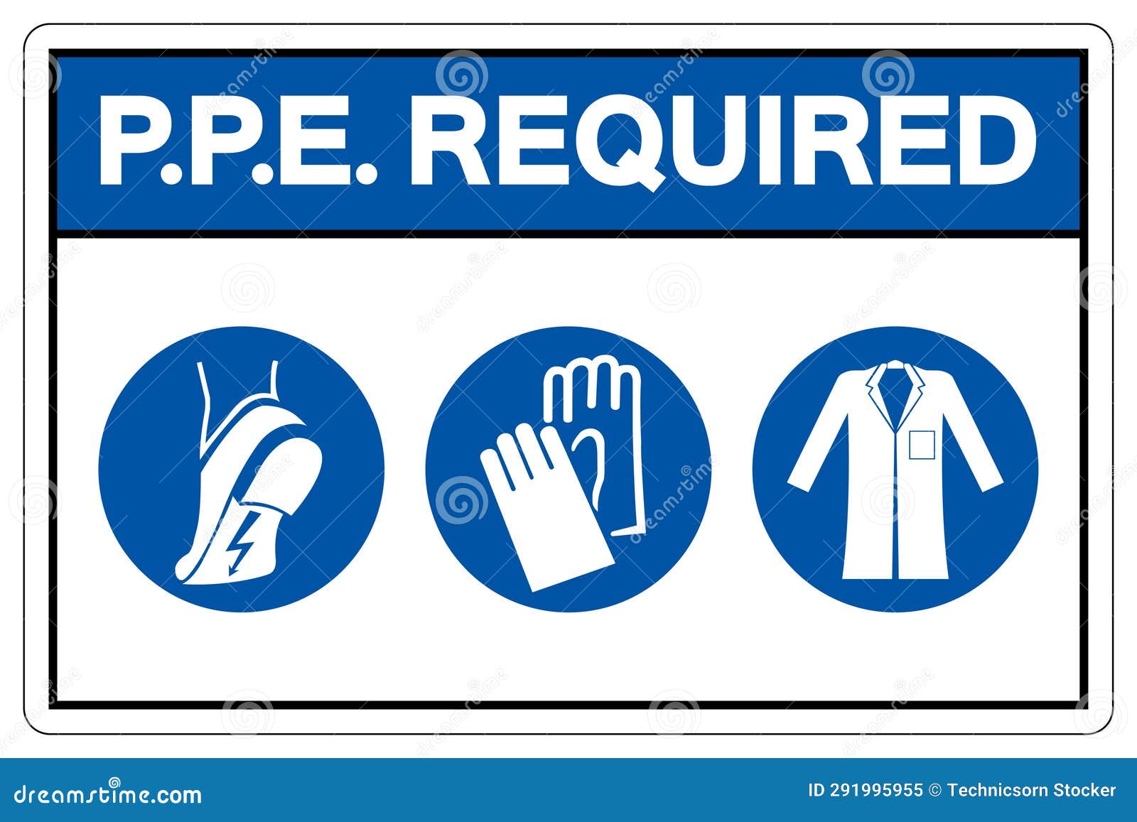 PPE Required Symbol Sign ,Vector Illustration, Isolate on White ...