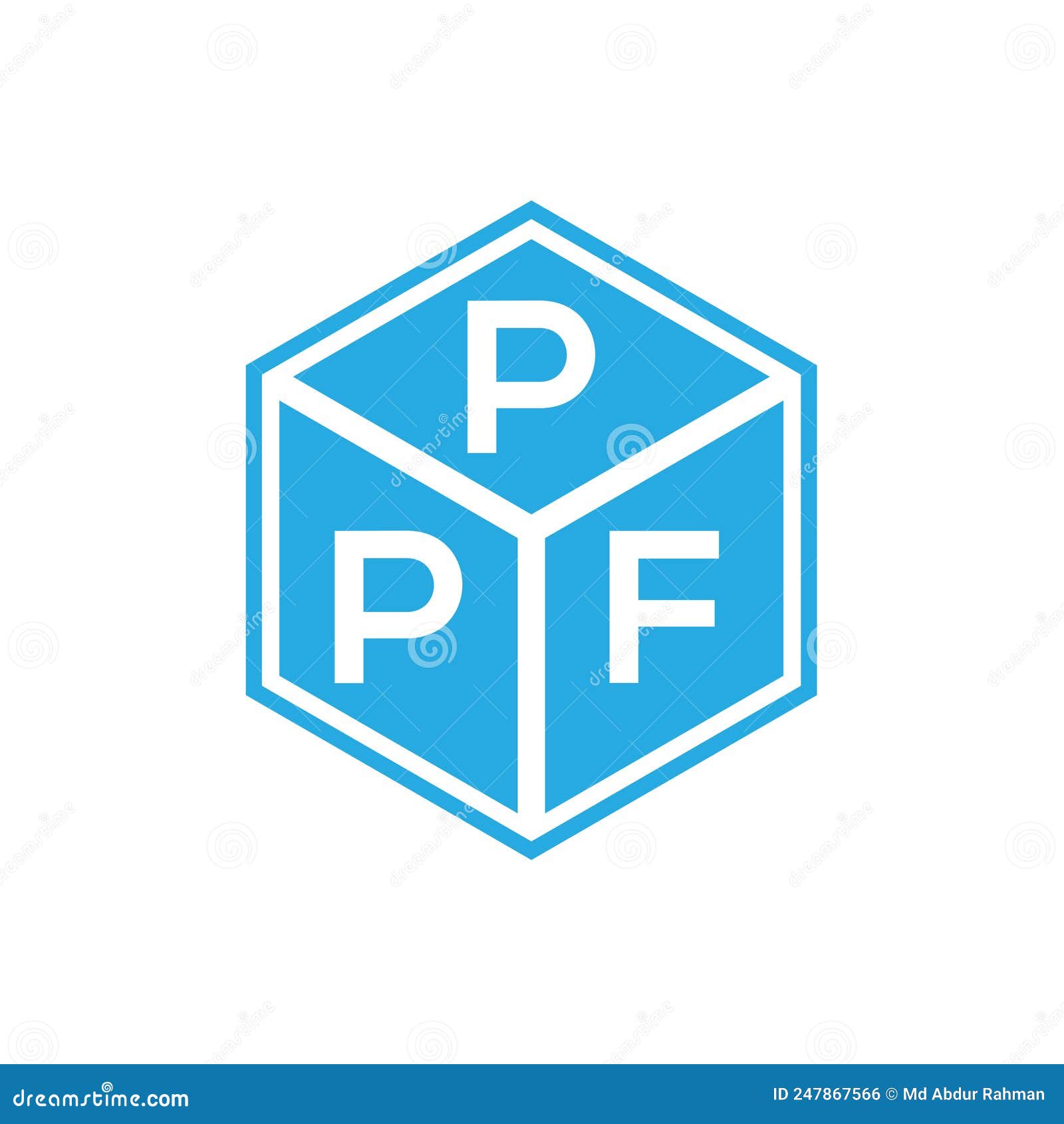 PPF Letter Logo Design on Black Background. PPF Creative Initials ...