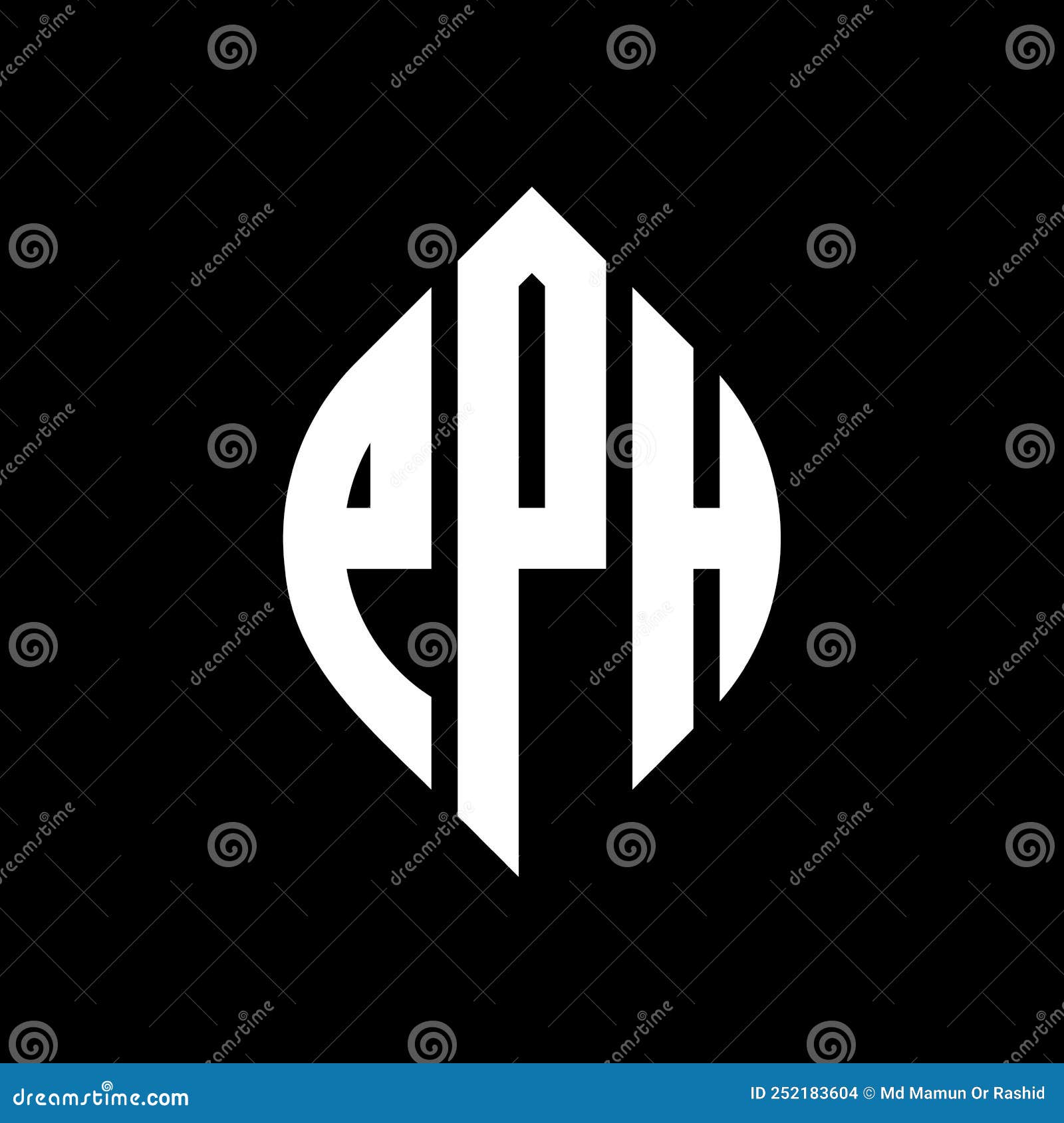 PPH Circle Letter Logo Design with Circle and Ellipse Shape. PPH ...