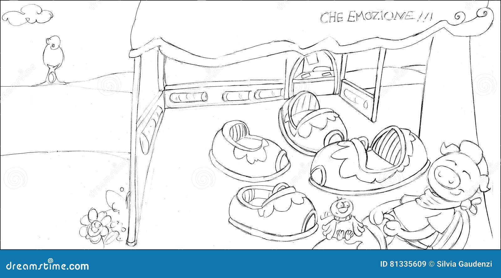 Ppig At The Carnival Sketch Pencil Drawing, Royalty-Free Stock ...