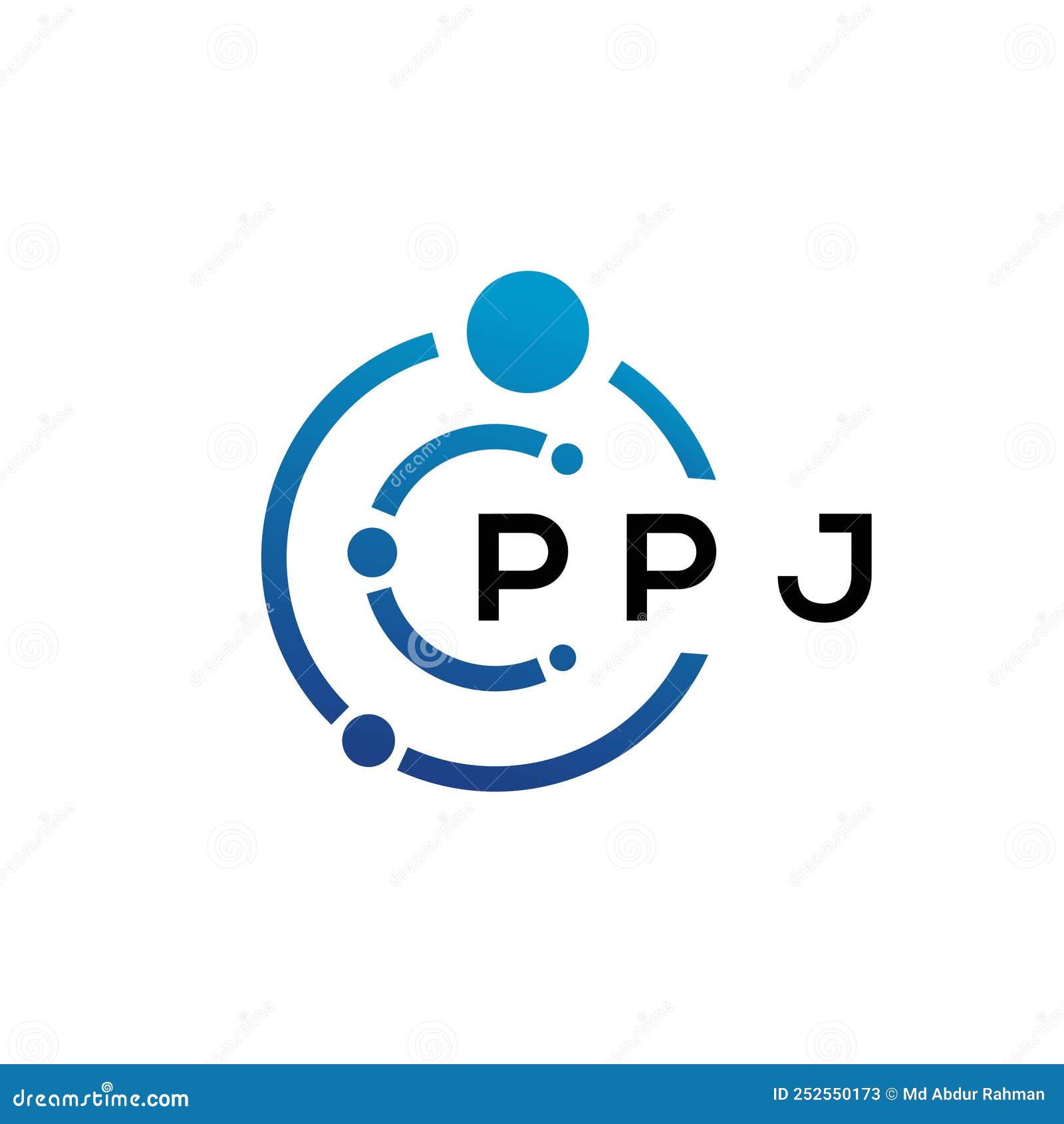PPJ Letter Technology Logo Design on White Background. PPJ Creative ...