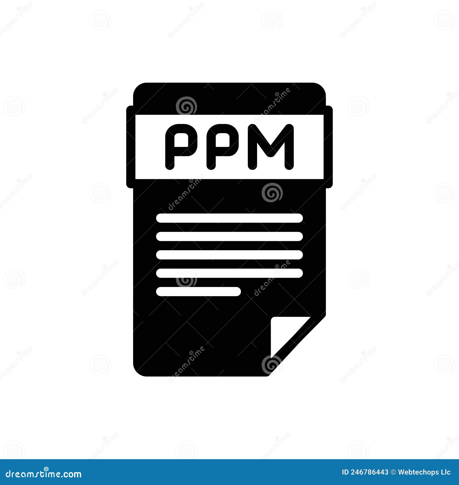 Black Solid Icon for Ppm, Doc and Document Stock Vector - Illustration ...