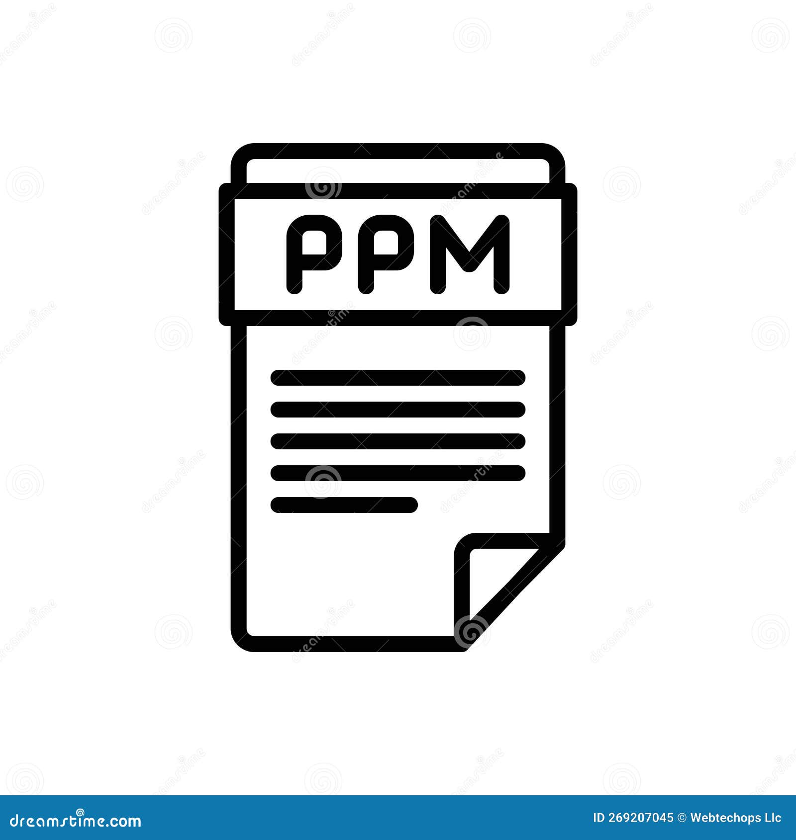 Black Line Icon for Ppm, Doc and Document Stock Illustration ...