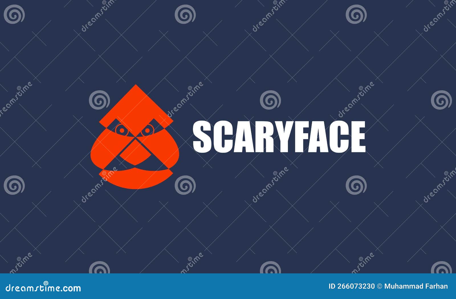 Scary Face Logo Design, Scary Logo Icon Stock Vector - Illustration of ...
