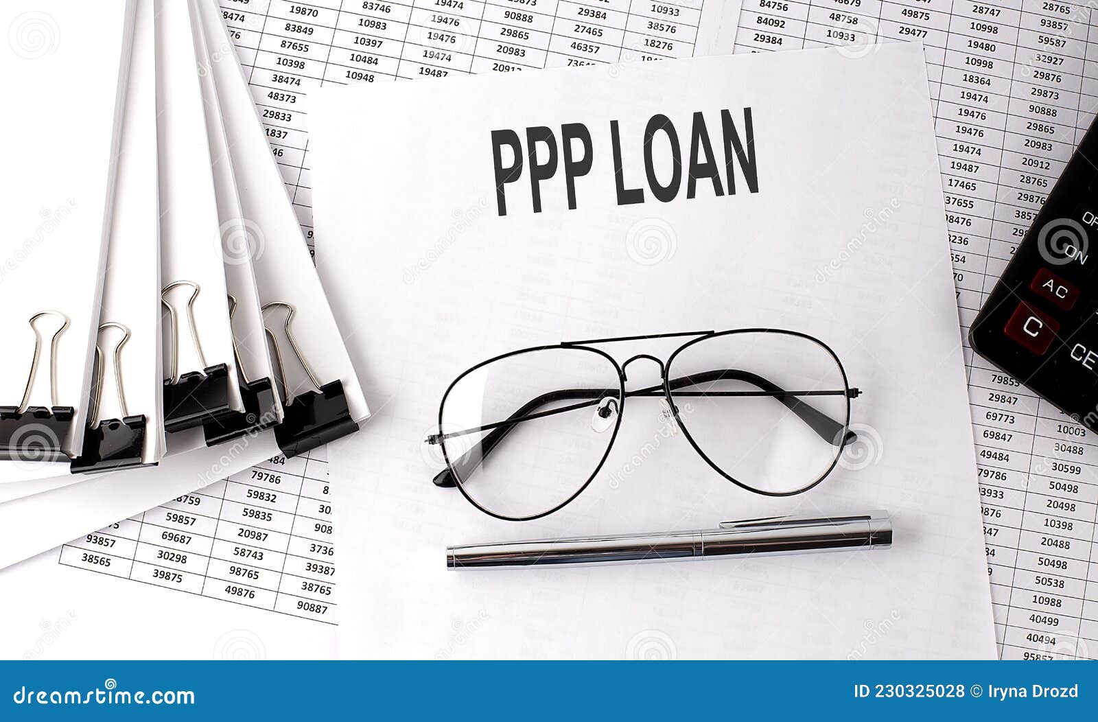 PPP LOAN Text on Paper with Chart and Office Tools , Business Concept ...
