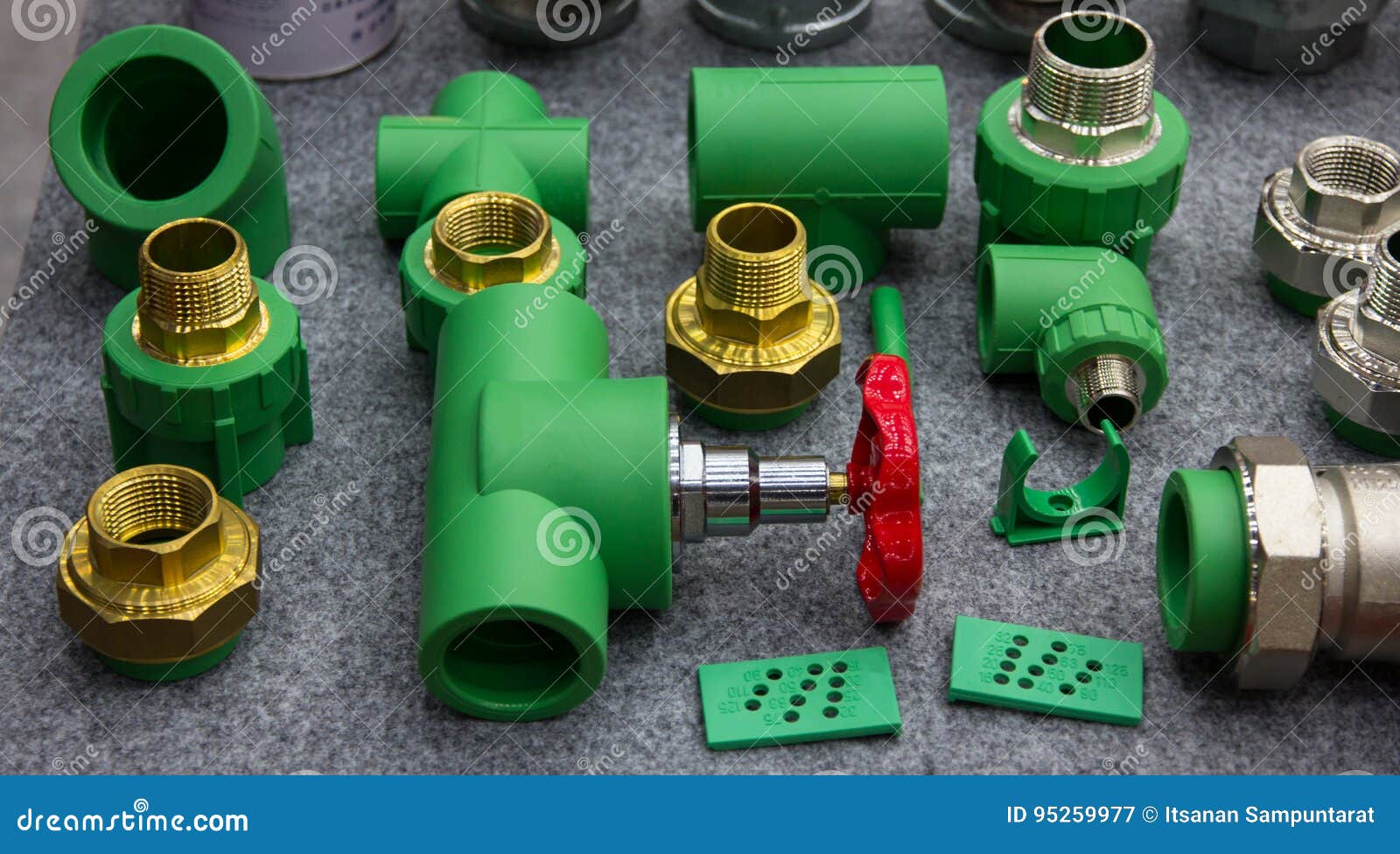 PPR pipe fittings stock image. Image of fitting, manufacturing - 95259977