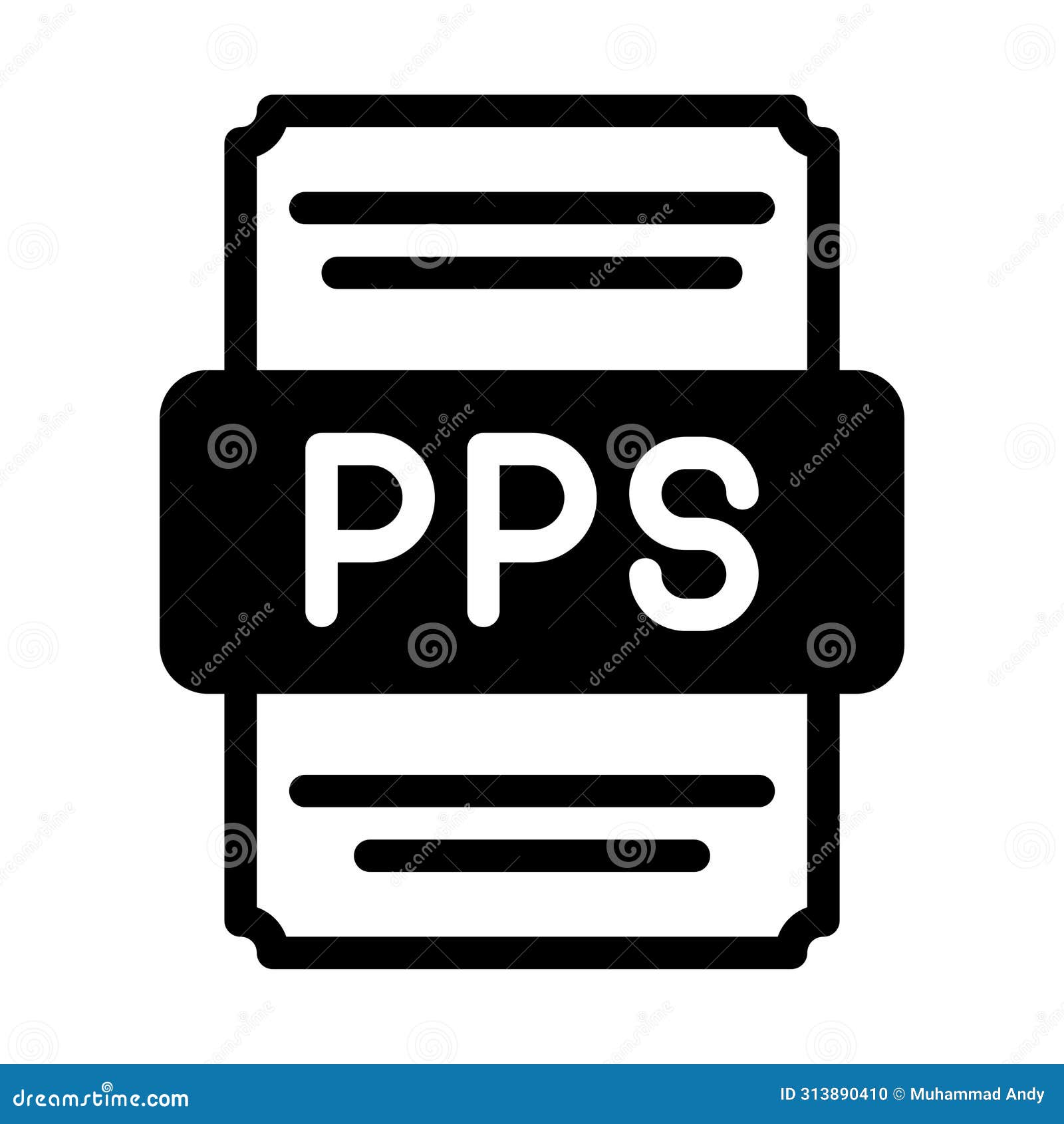 Pps Spreadsheet File Icon with Black Fill Design. Vector Illustration ...