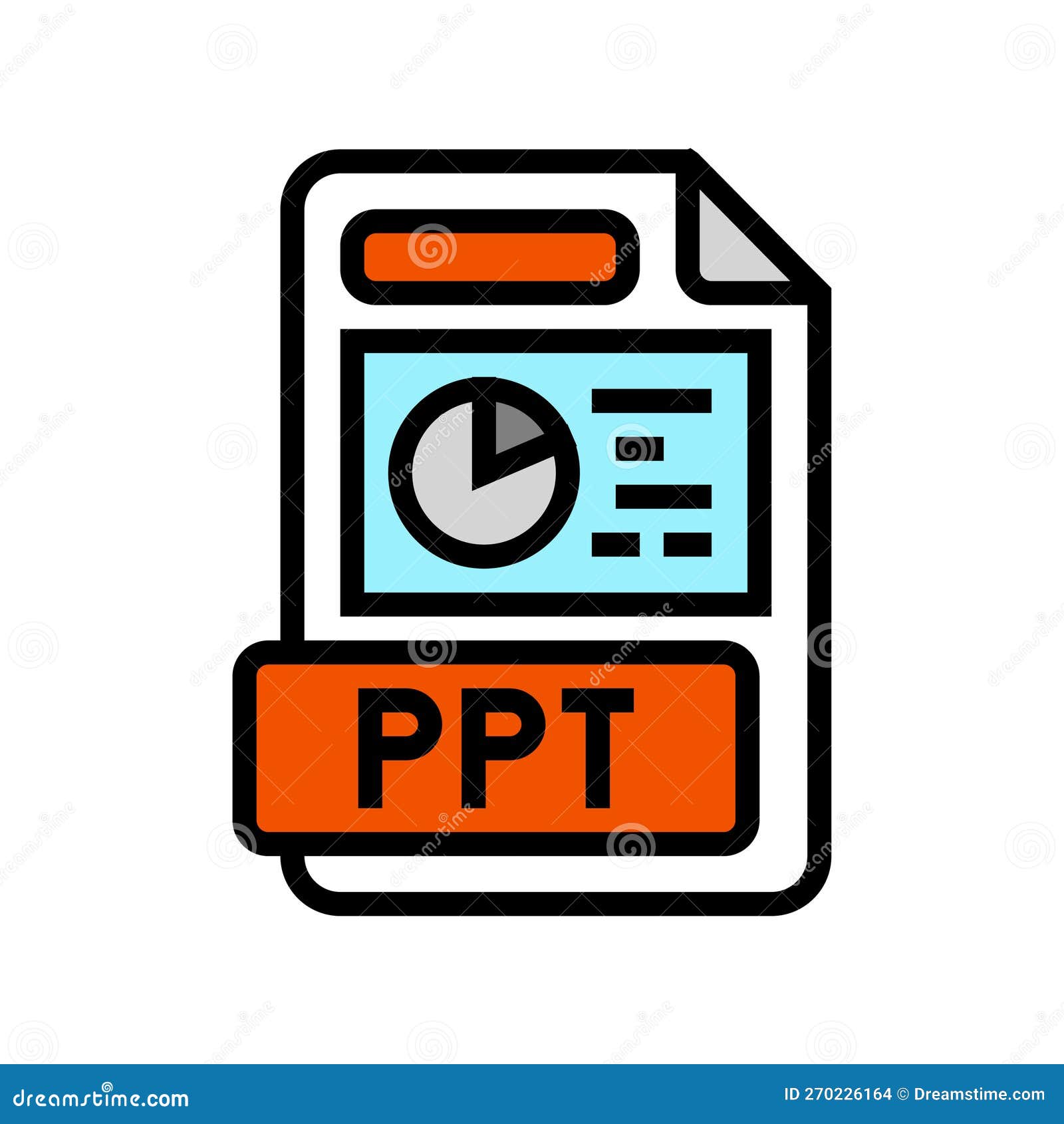 Ppt File Format Document Color Icon Vector Illustration Stock Vector ...