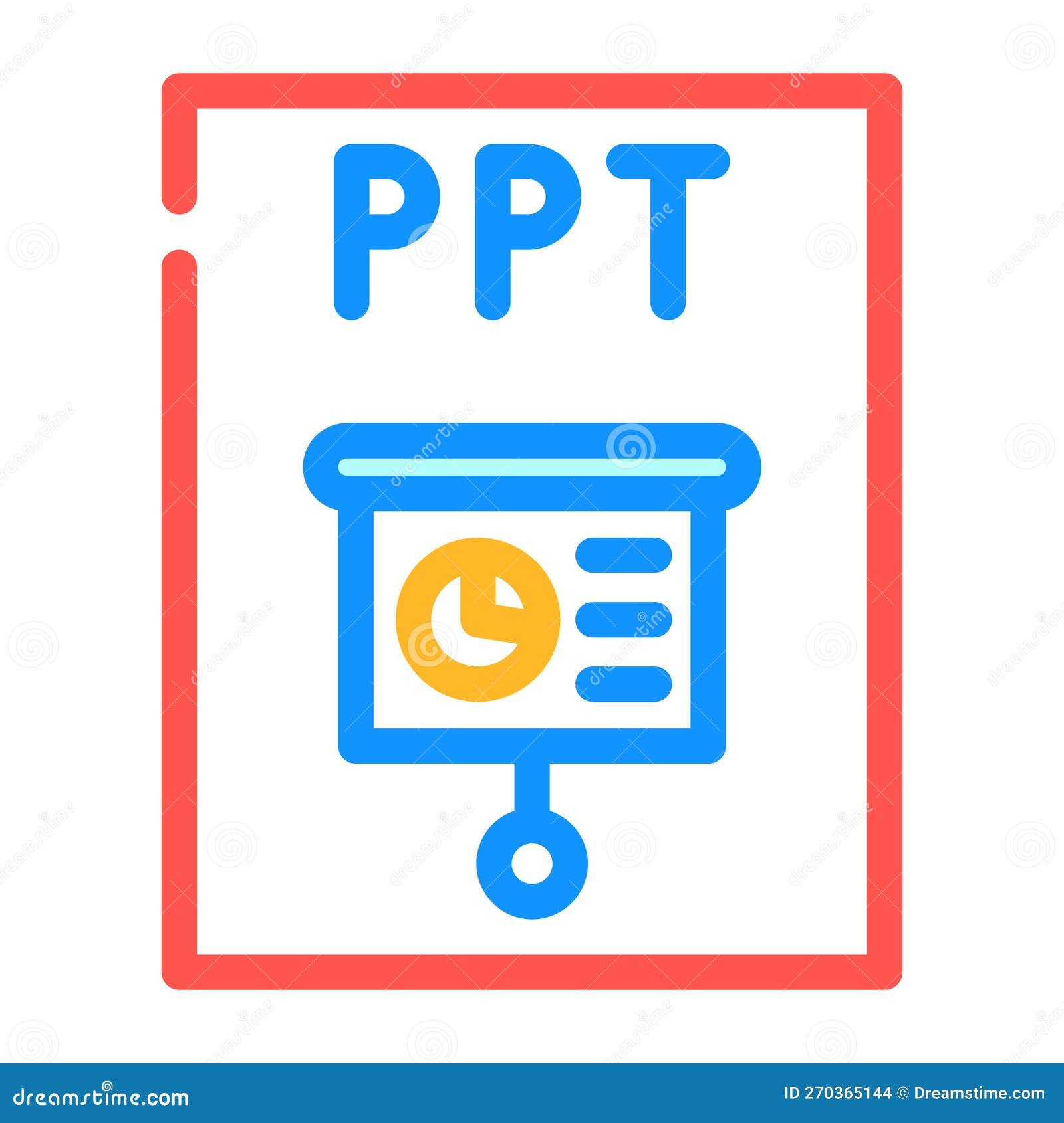 Ppt File Format Document Color Icon Vector Illustration Stock Vector ...