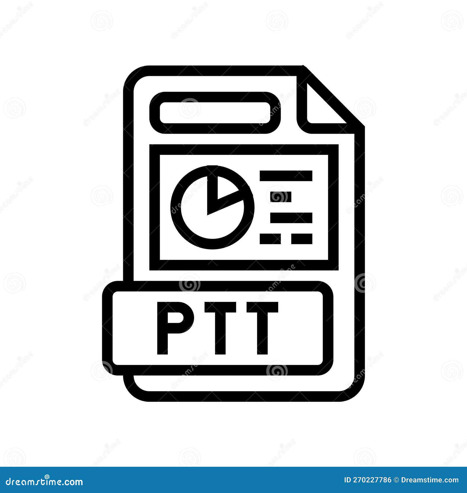 Ppt File Format Document Line Icon Vector Illustration Stock Vector ...