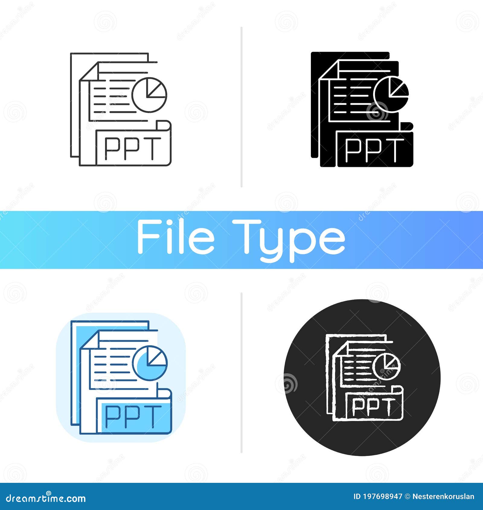 PPT file icon stock vector. Illustration of interface - 197698947