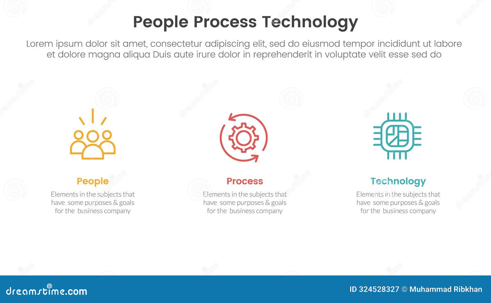 PPT Framework People Process Technology Infographic 3 Point with Clean ...