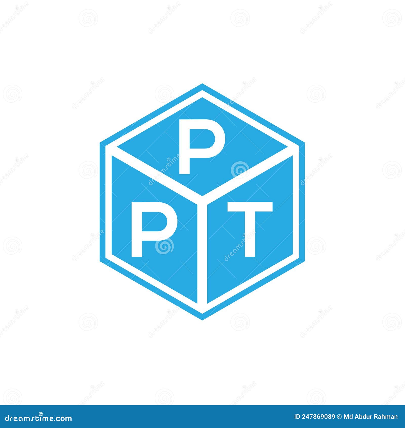 PPT Letter Logo Design on Black Background. PPT Creative Initials ...