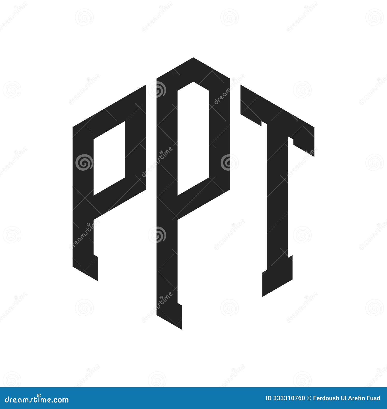 PPT Logo Design. Initial Letter PPT Monogram Logo Using Hexagon Shape ...