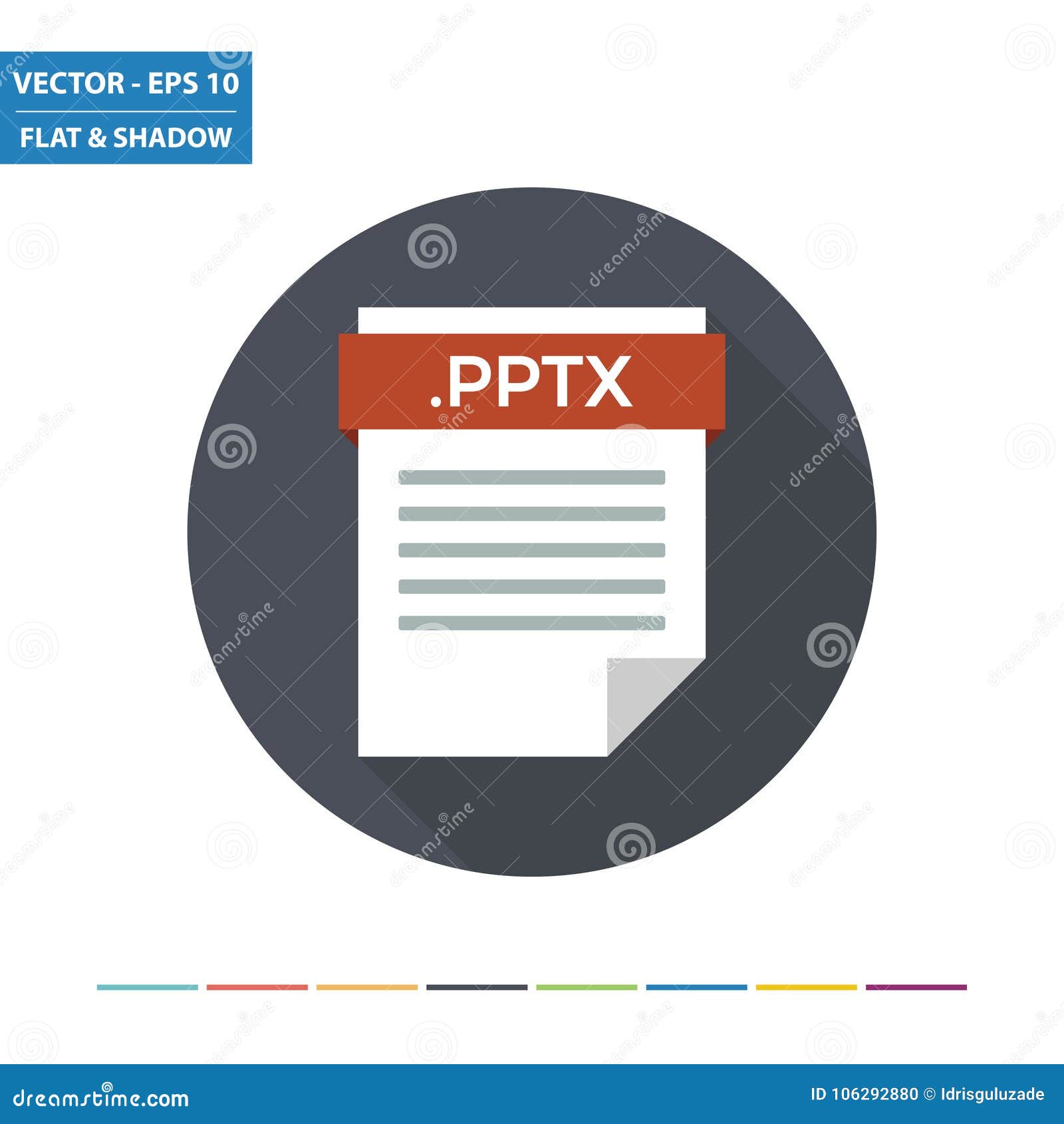 PPTX Presentation Document File Format Flat Icon Stock Vector - Illustration of object ...