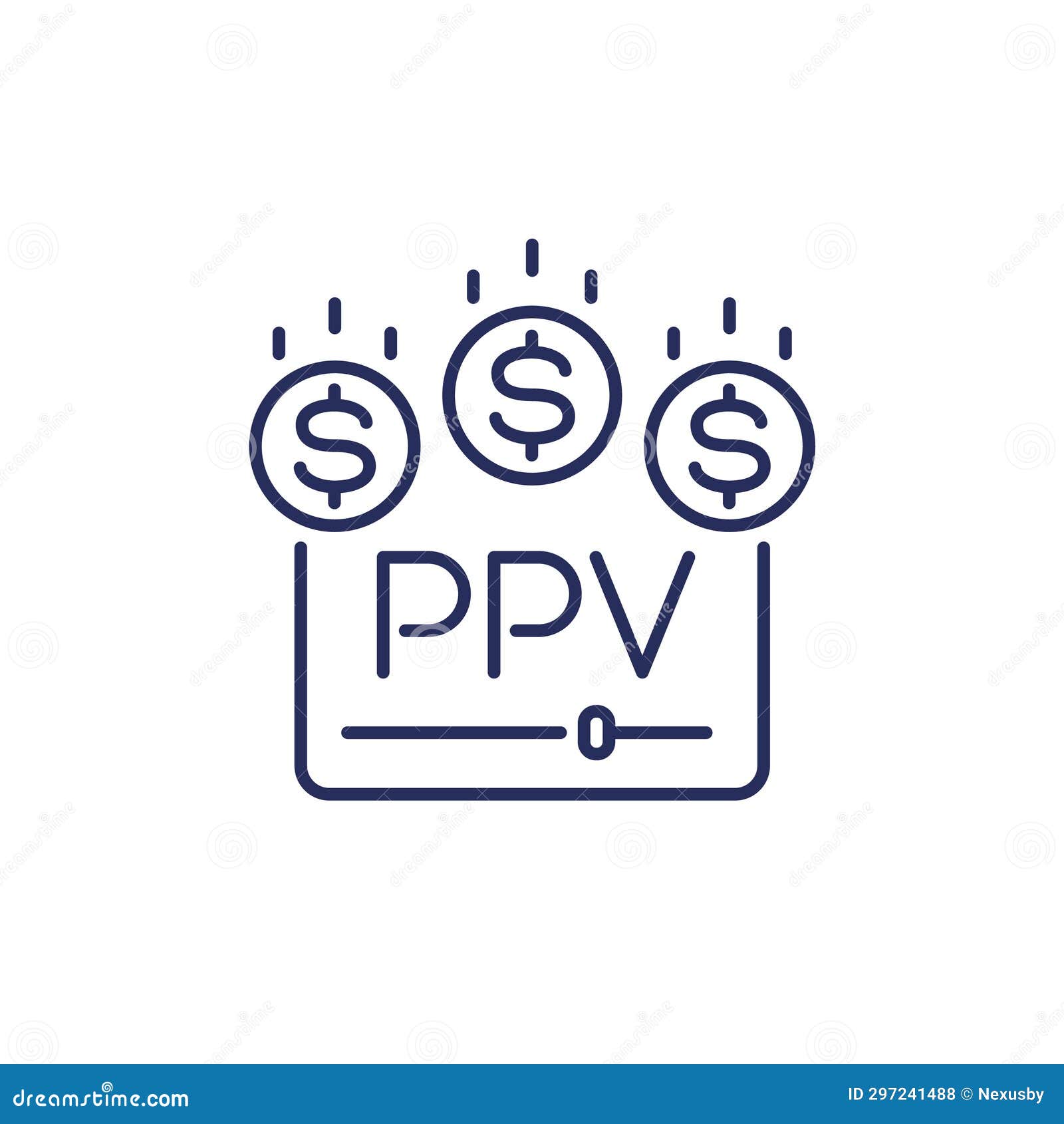 Ppv Icon, Pay Per View Line Vector Stock Illustration - Illustration of ...