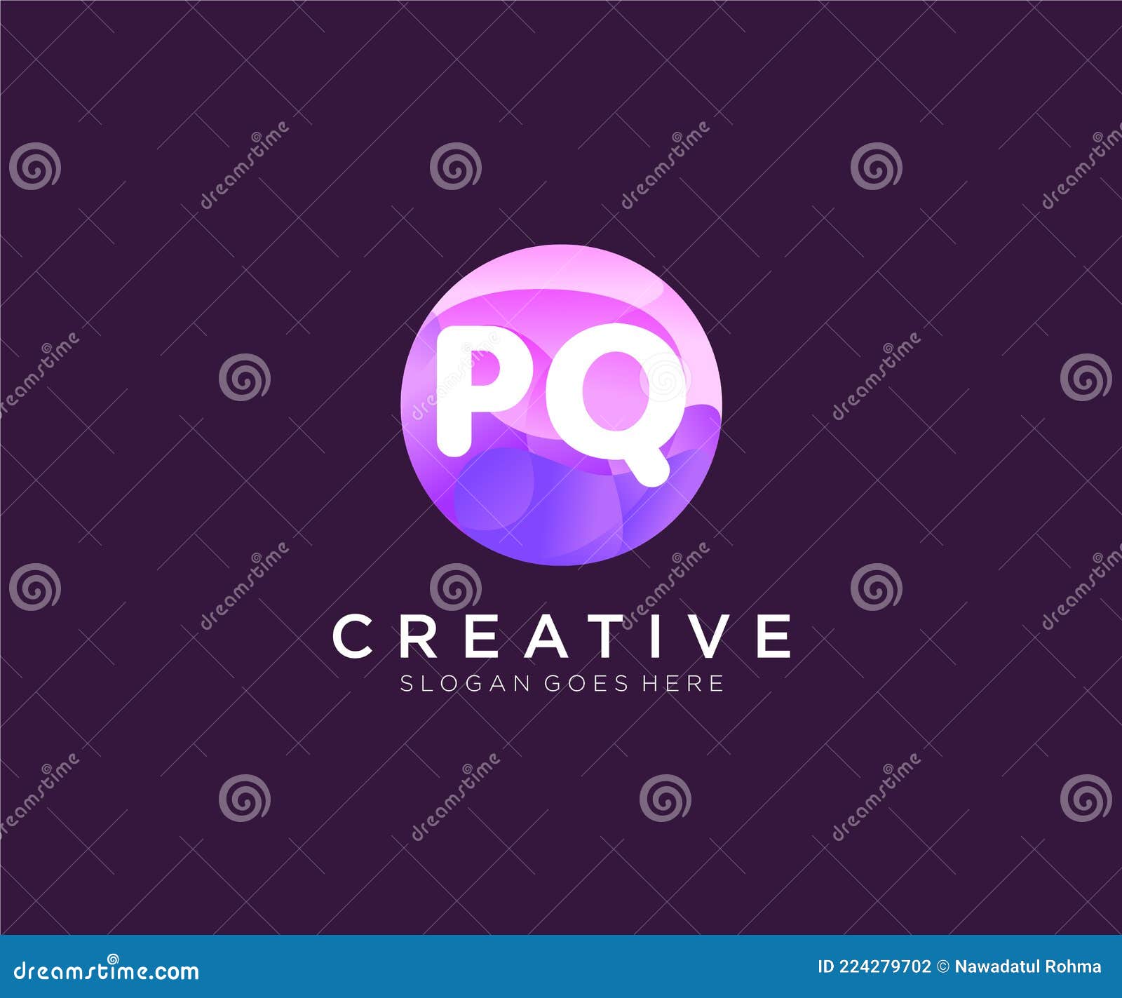 PQ Initial Logo with Colorful Circle Template Vector Stock Vector ...
