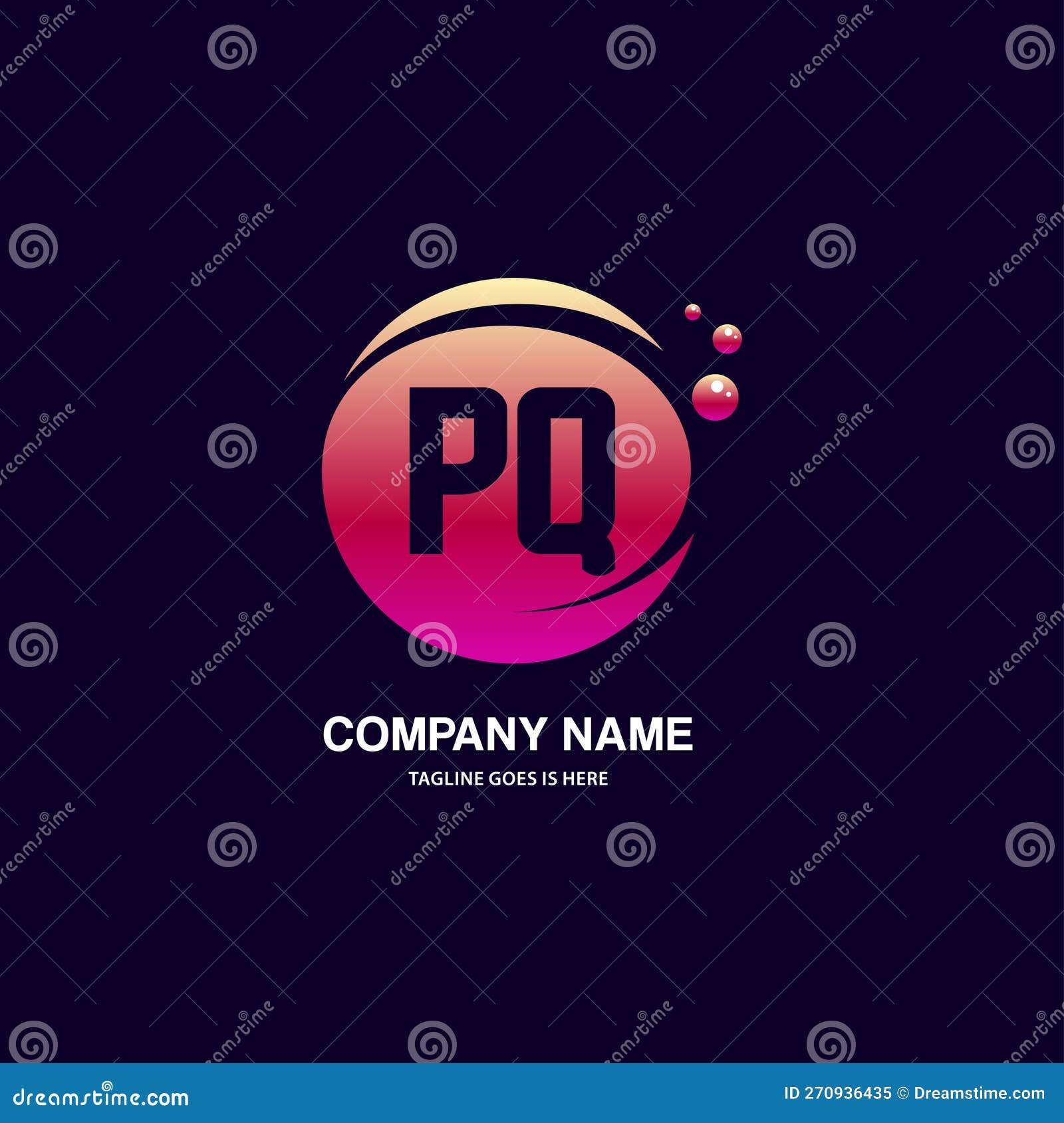 PQ Initial Logo with Colorful Circle Template Vector Stock Vector ...