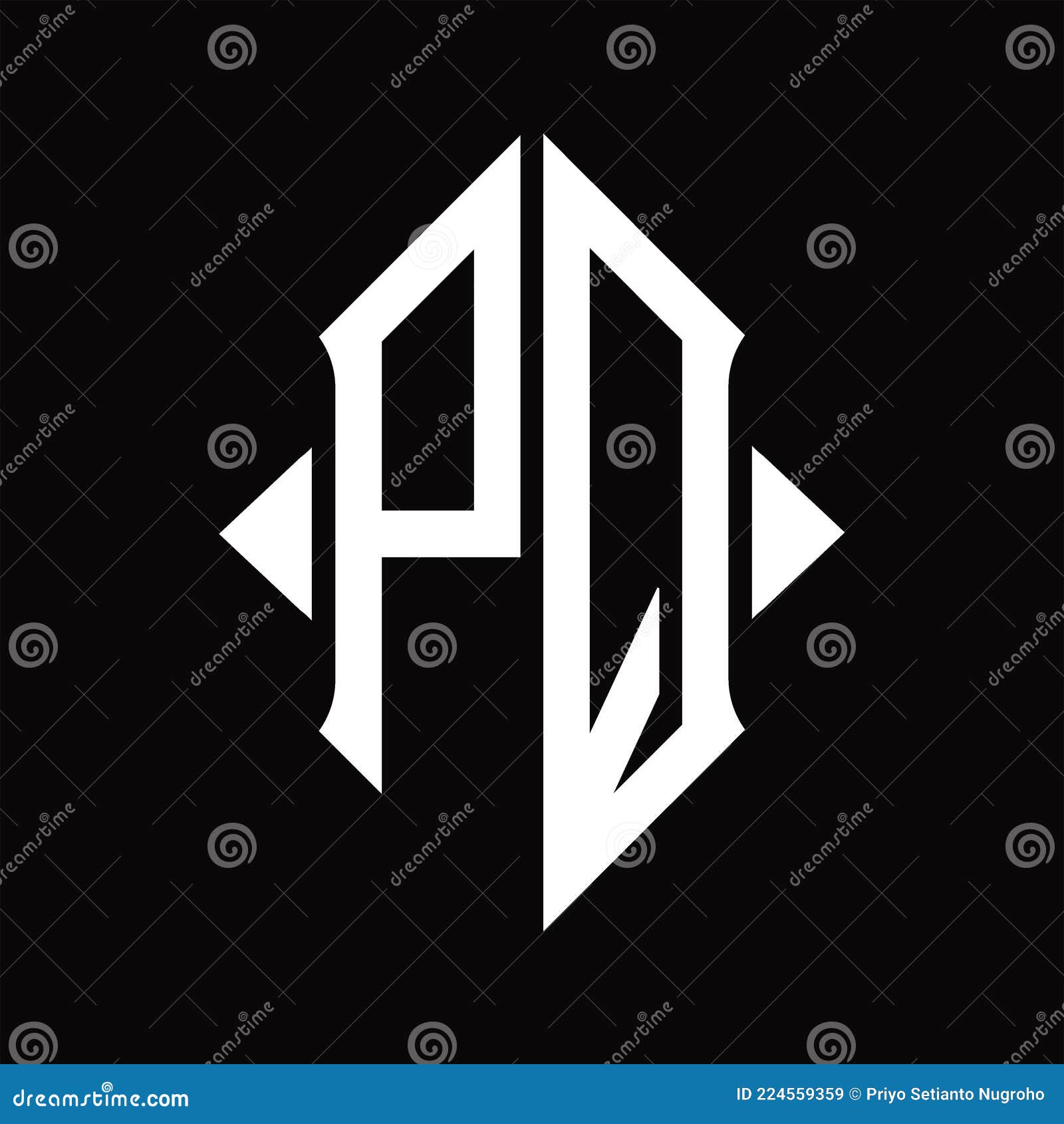 PQ Logo Monogram with Shield Shape Isolated Design Template Stock ...