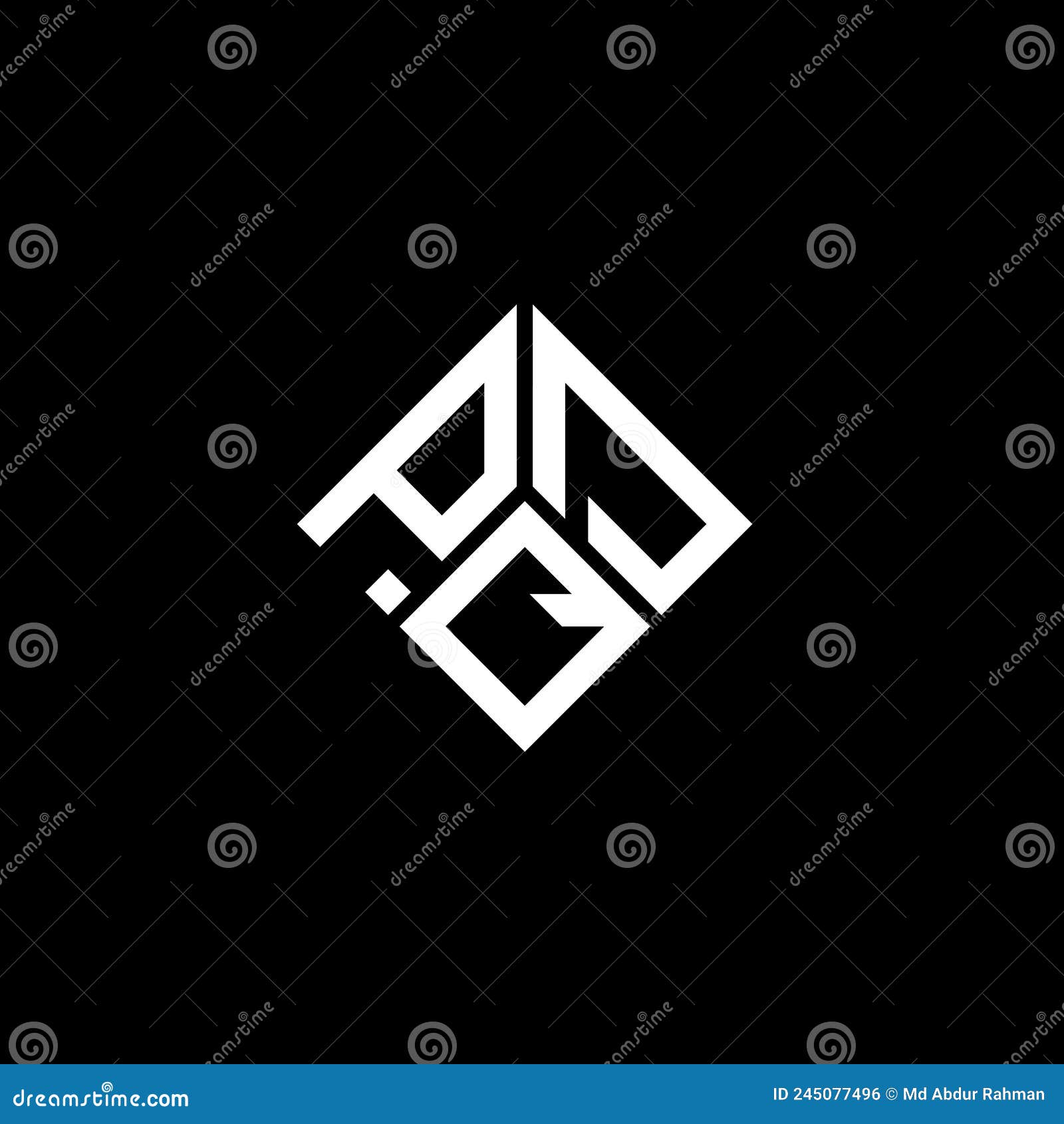 PQD Letter Logo Design on Black Background. PQD Creative Initials ...