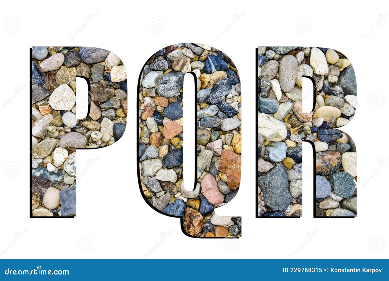 PQR Letters. Stone Design Alphabet, Collection Of Letters Isolated On ...