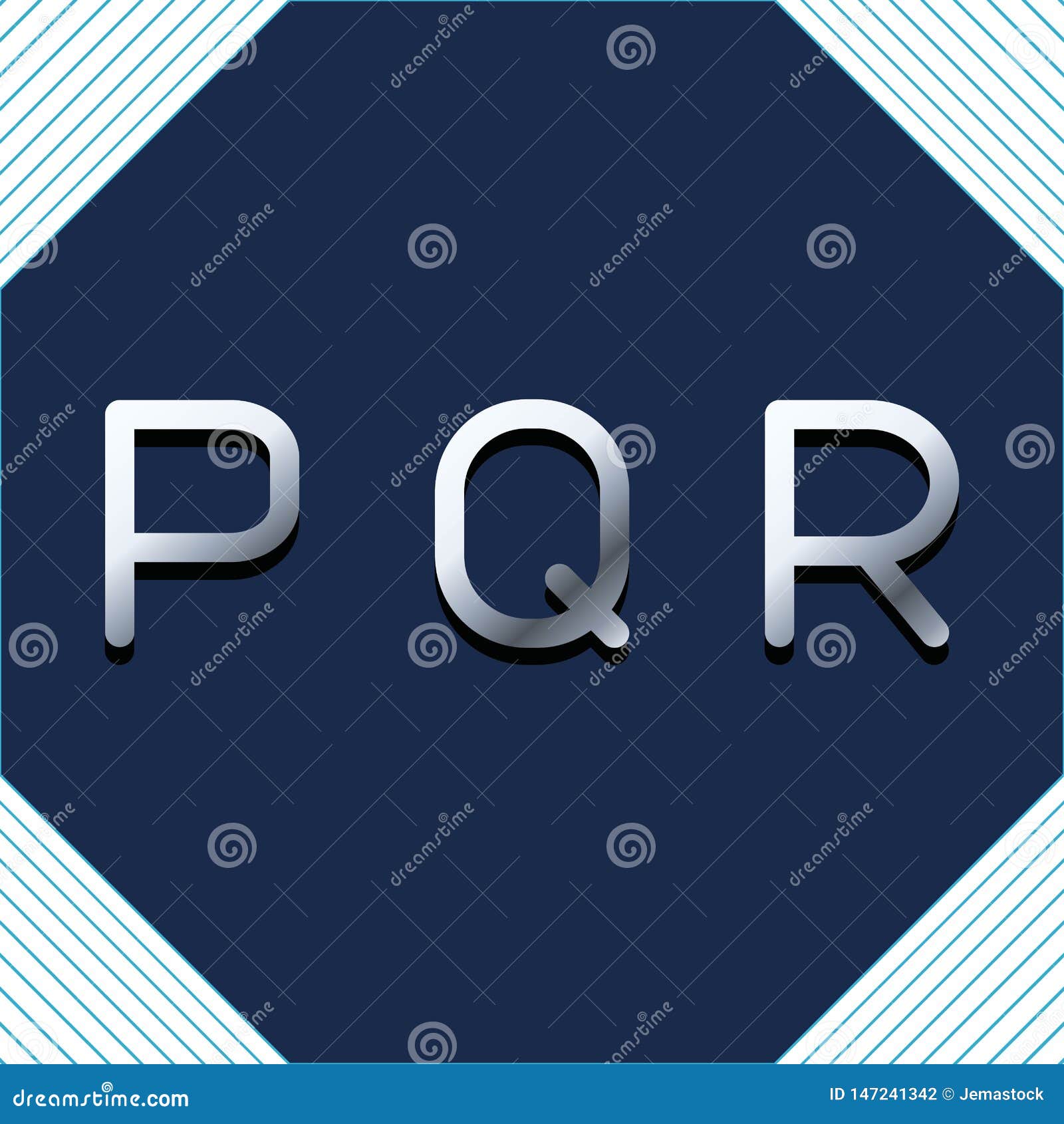 PQR metallic font stock vector. Illustration of calligraphic - 147241342