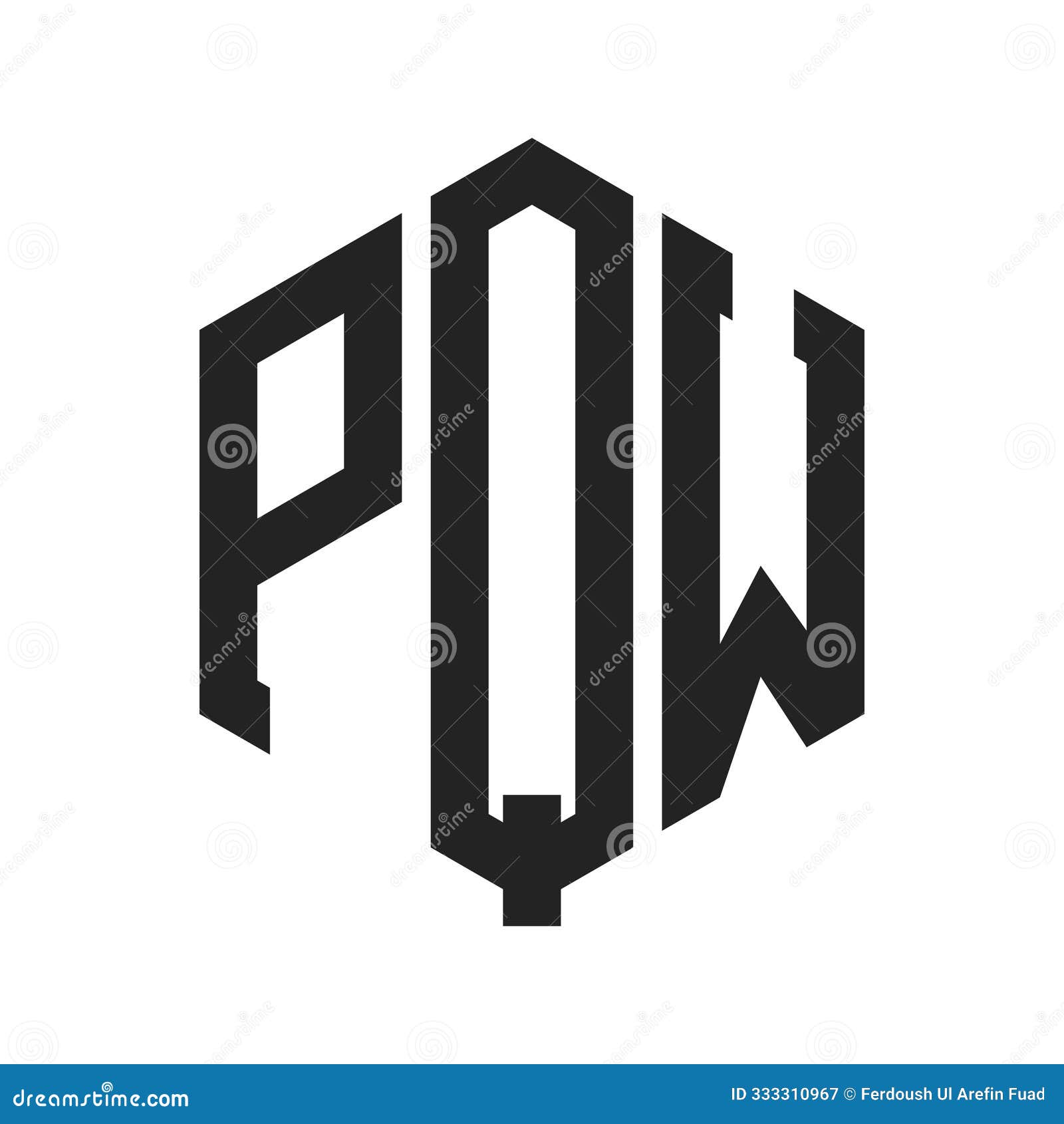 PQW Logo Design. Initial Letter PQW Monogram Logo Using Hexagon Shape ...