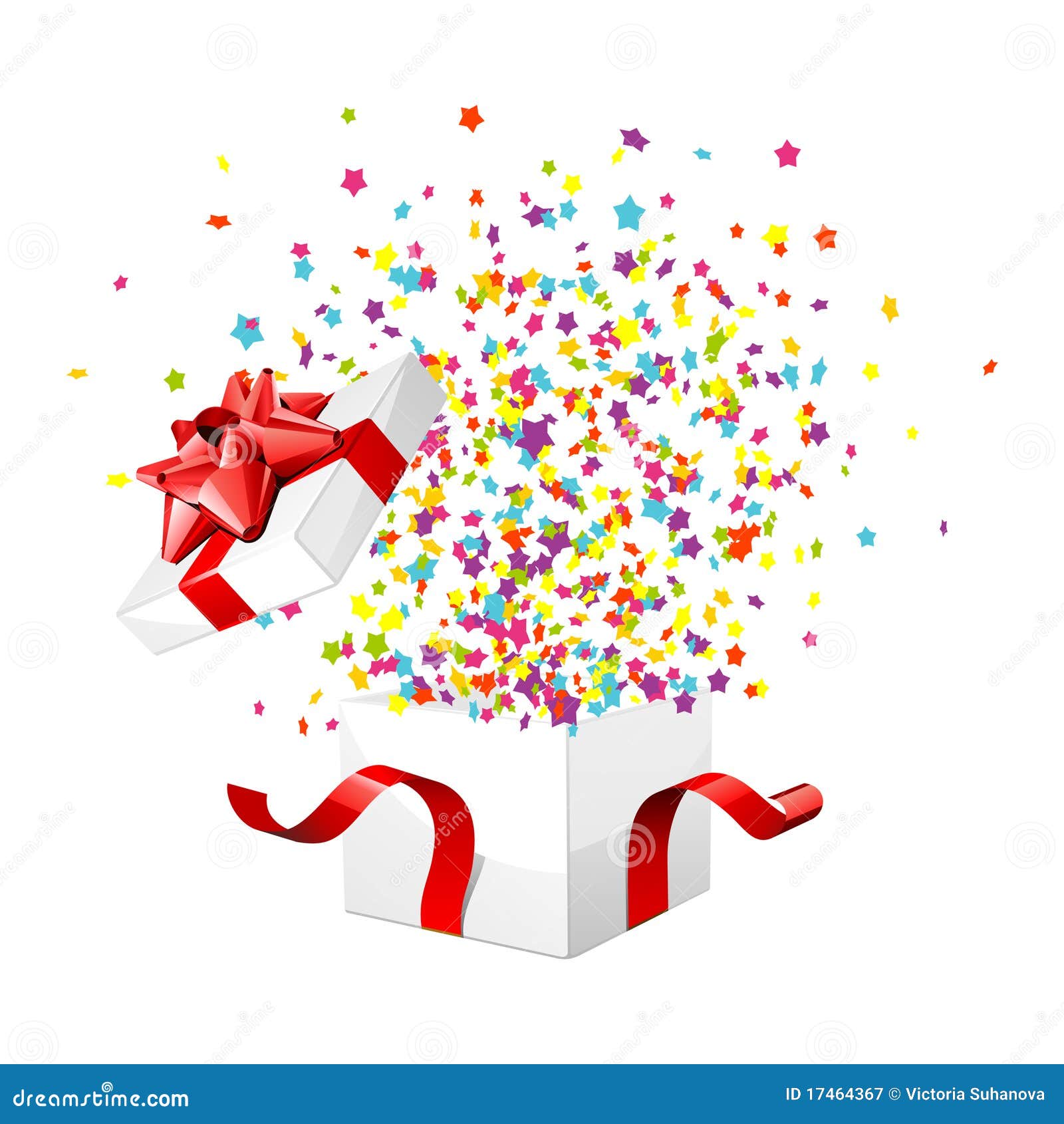 Présent et confettis illustration de vecteur. Illustration du rouge ...