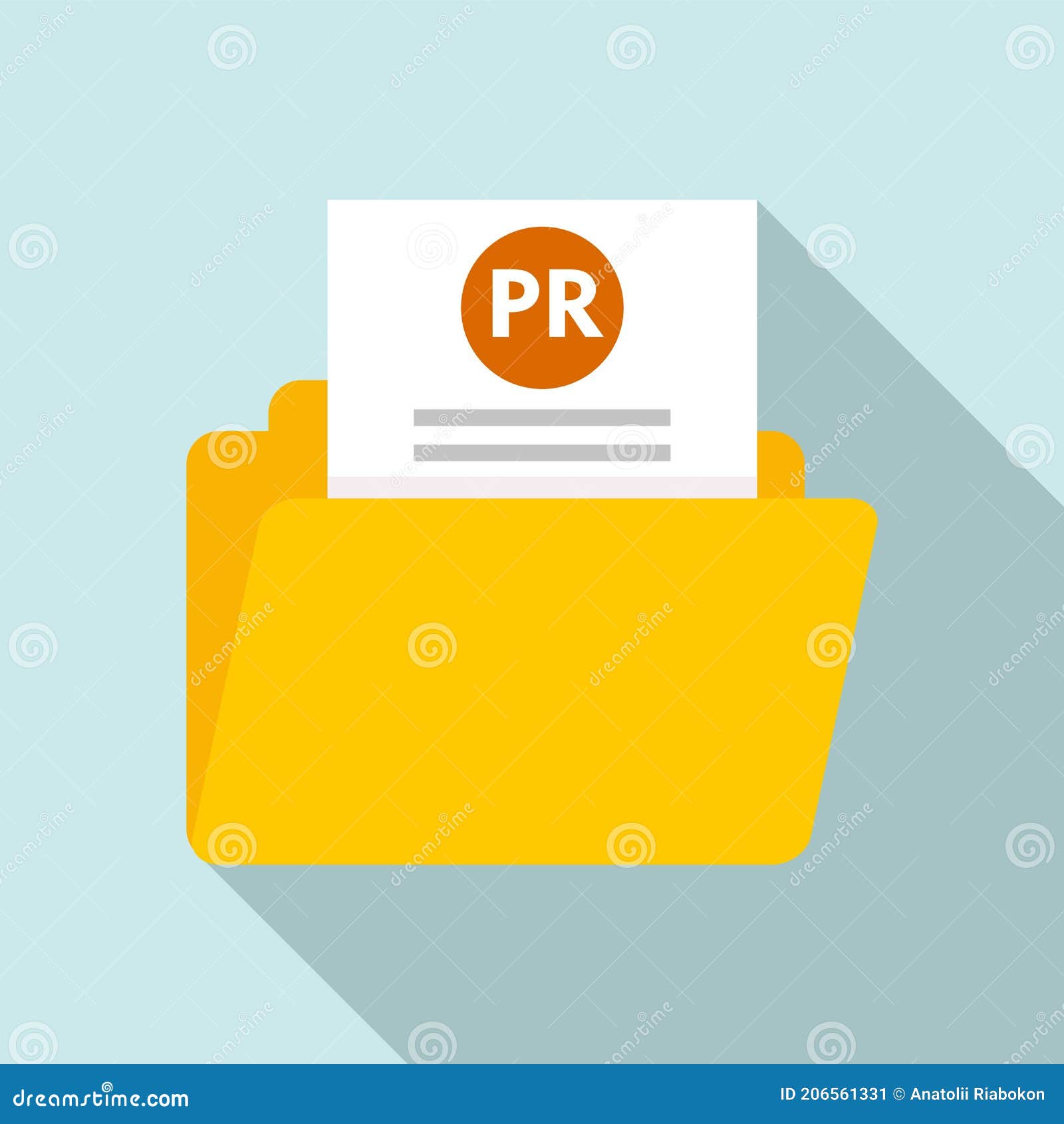 Pr Doc Folder Icon, Flat Style Stock Illustration - Illustration of ...