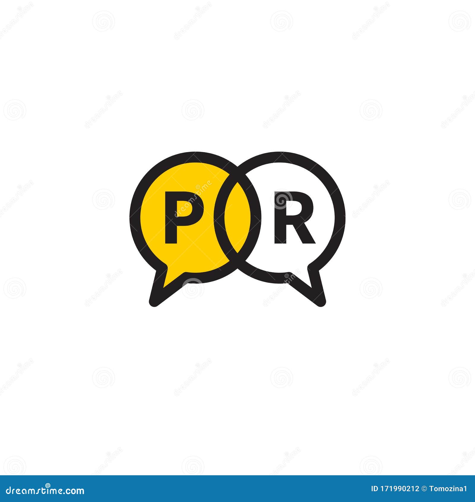 PR icon with comments stock vector. Illustration of color - 171990212