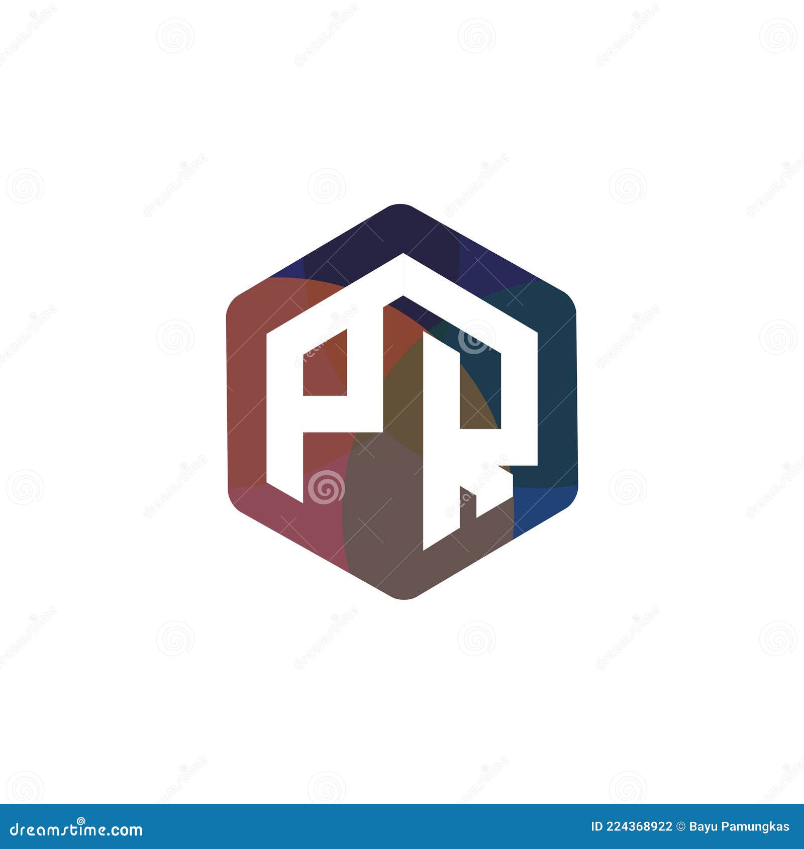 PR Initial Letter Hexagonal Logo Vector Stock Vector - Illustration of ...