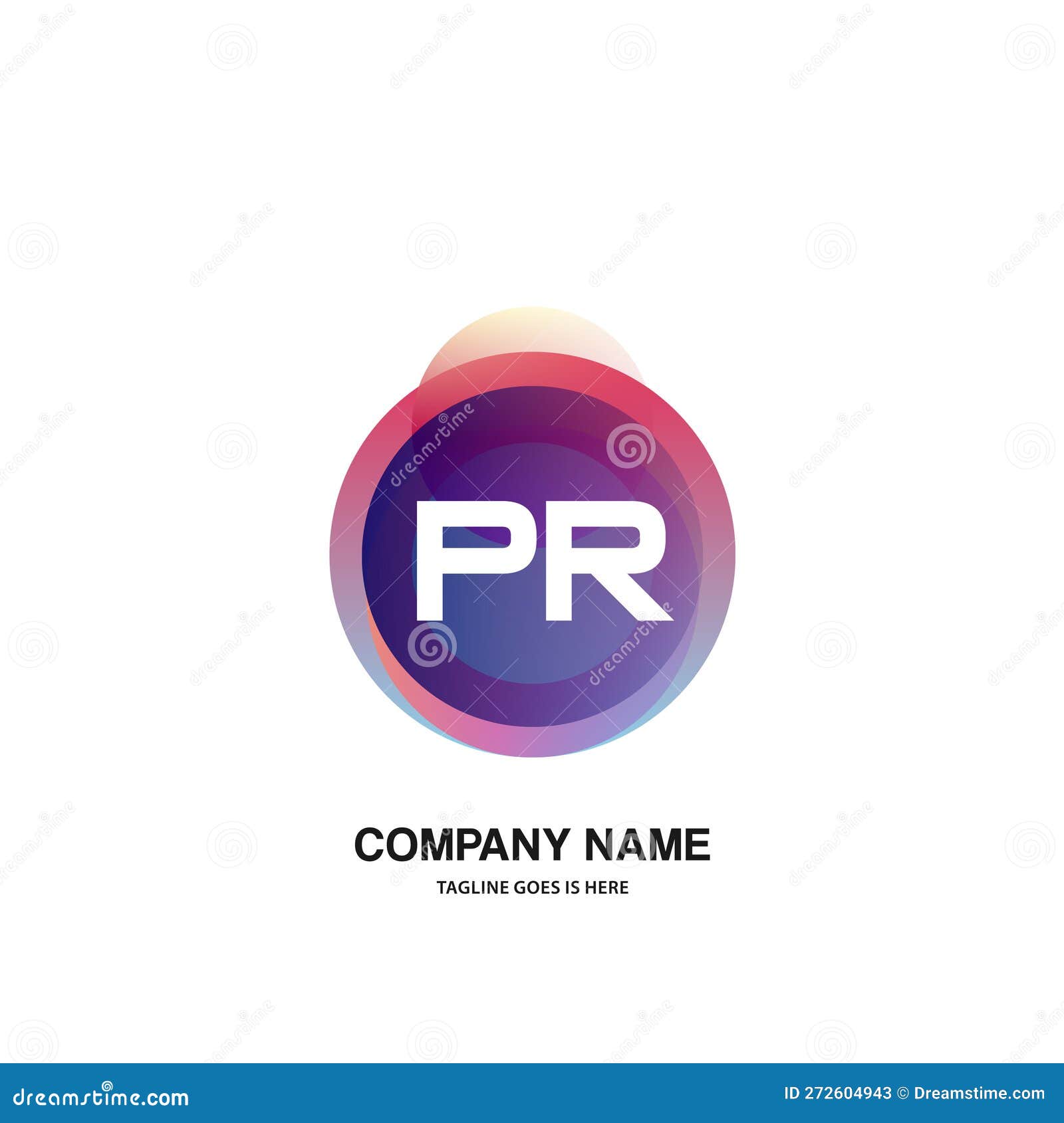 PR Initial Logo with Colorful Circle Template Vector Stock Vector ...