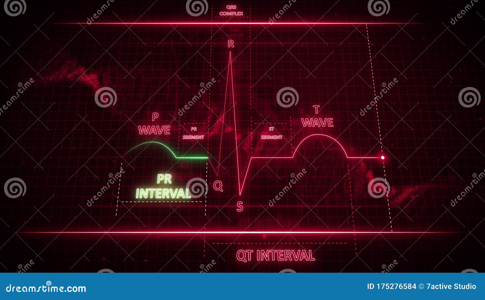 PR Intervals of Electrocardiogram Wave or ECG or EKG Stock Illustration ...