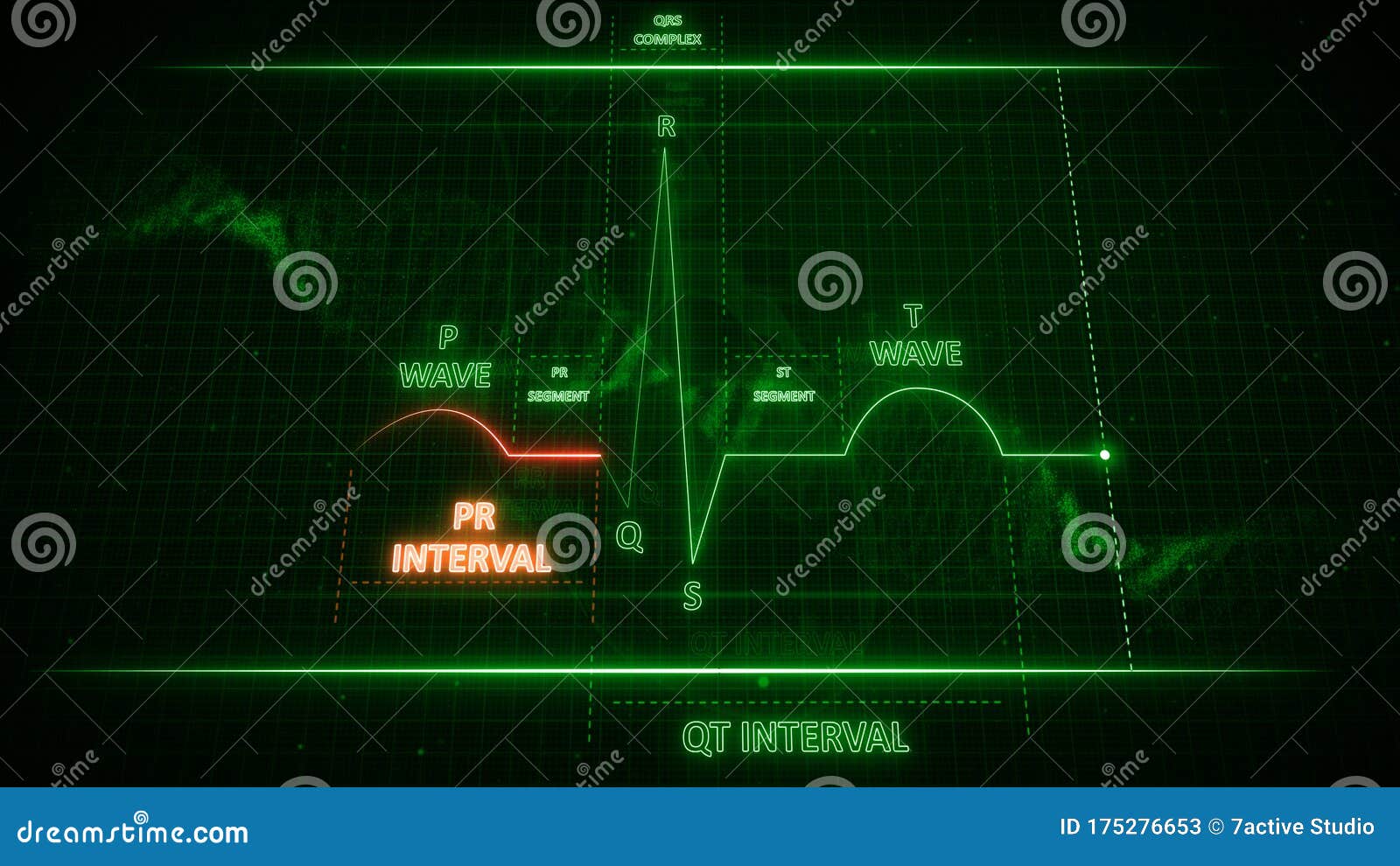 PR Intervals of Electrocardiogram Wave or ECG or EKG Stock Illustration ...