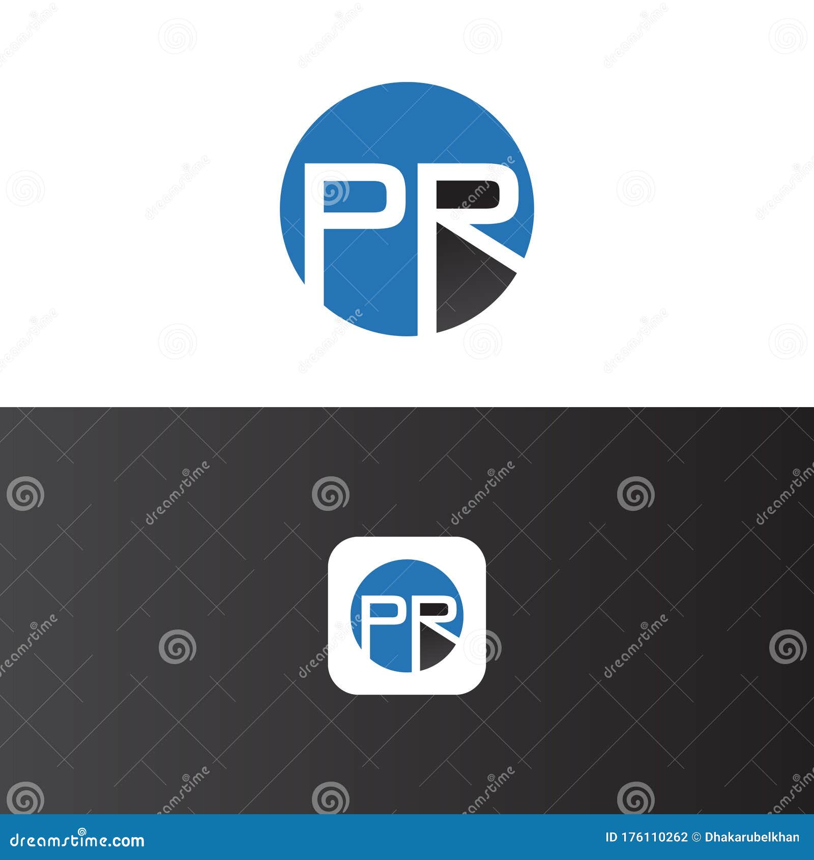 PR Letter Logo Design Template Vector Stock Vector - Illustration of ...